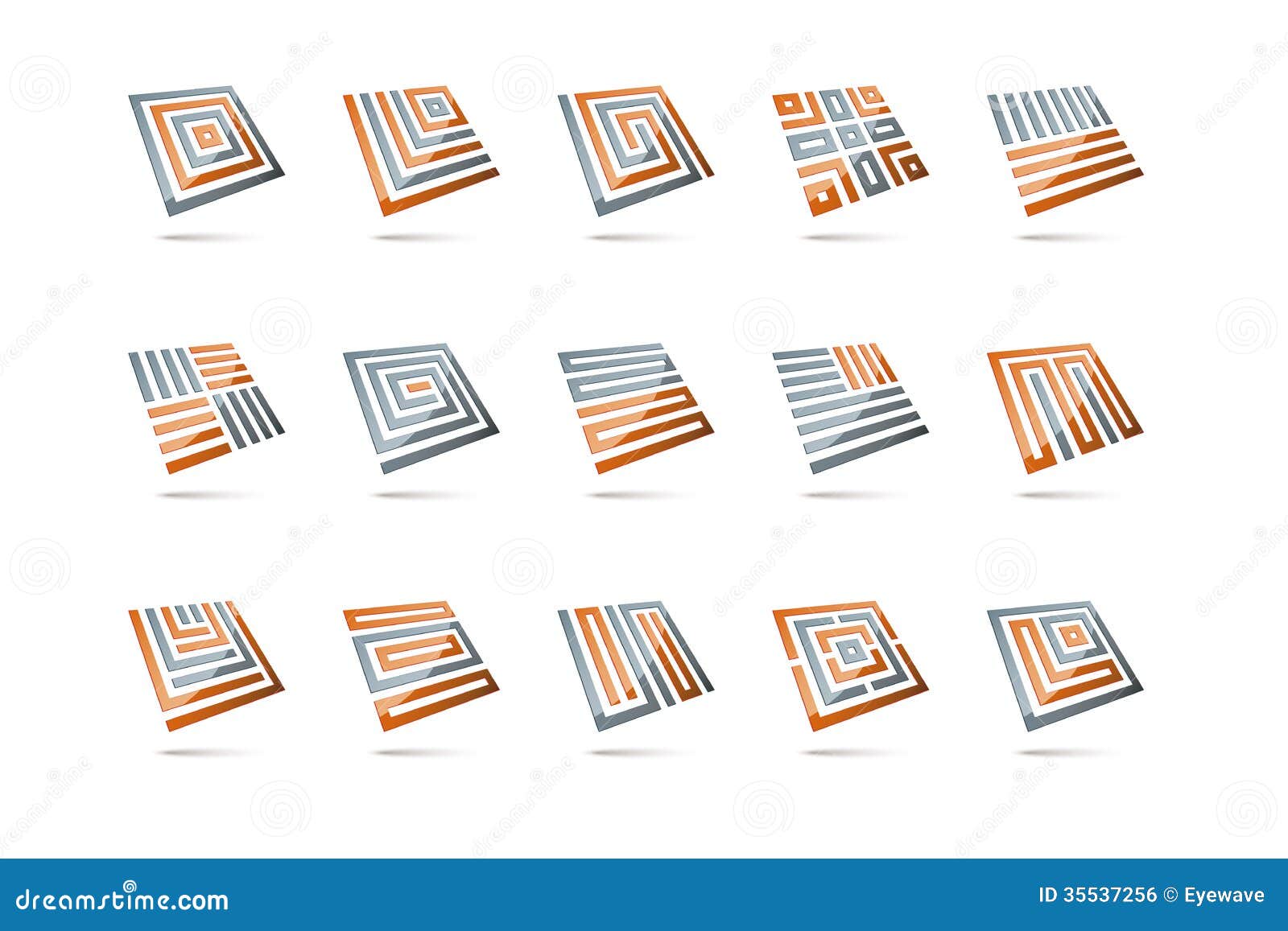 Abstract Three-dimensional Square Elements 2 Stock Vector ...