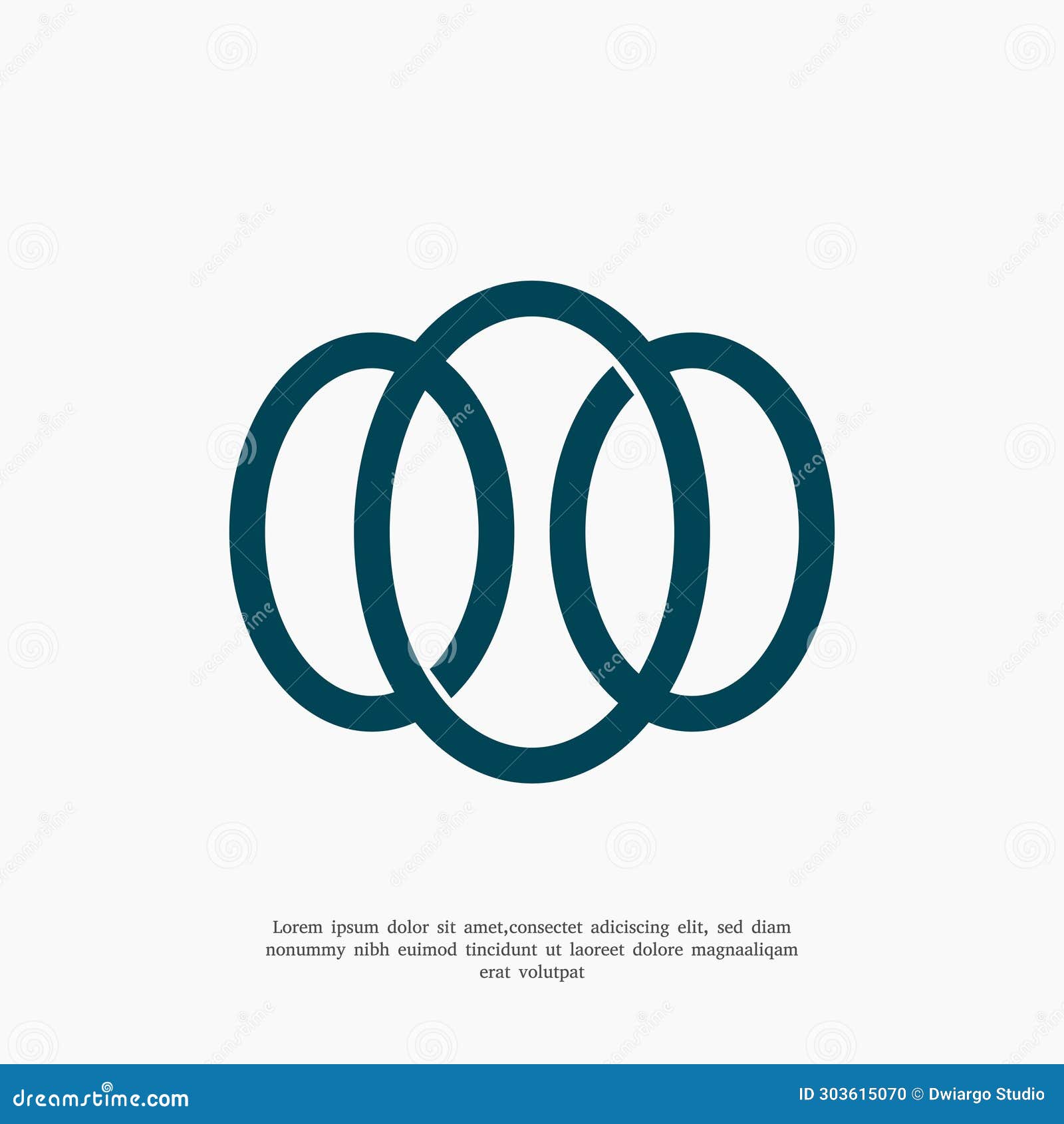 Abstract Three Ellipse Logo Design Template Stock Illustration ...