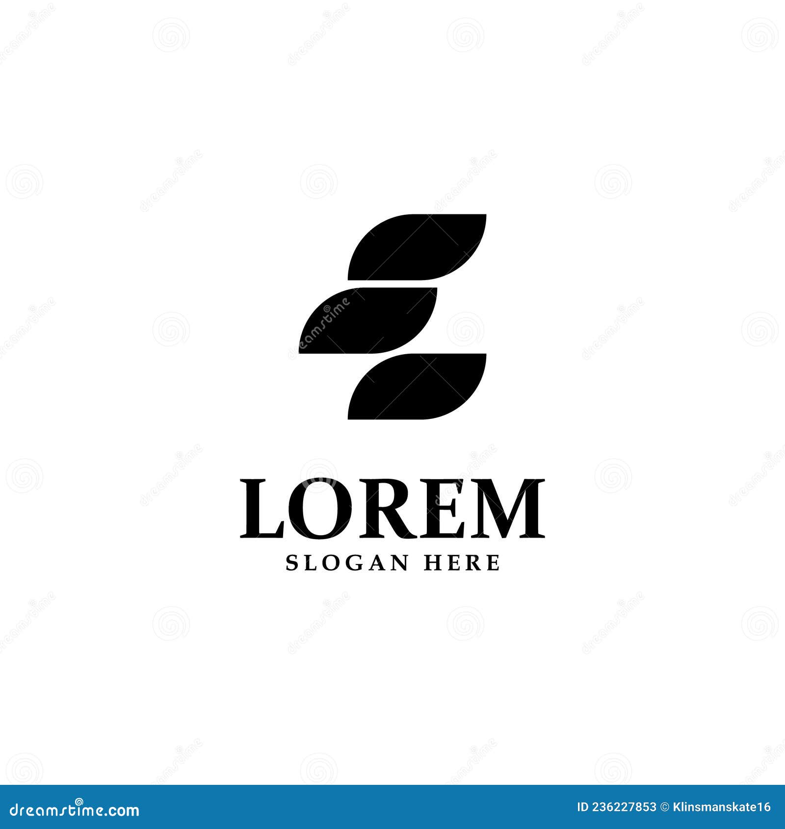 Abstract Three Leaf Logo Design Template Stock Vector - Illustration of ...