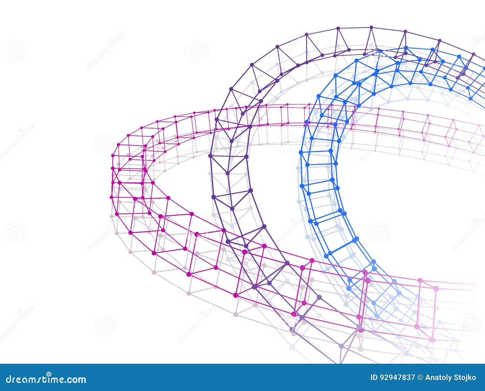Abstract Three Torus Connected Lines Dots. Stock Vector - Illustration ...