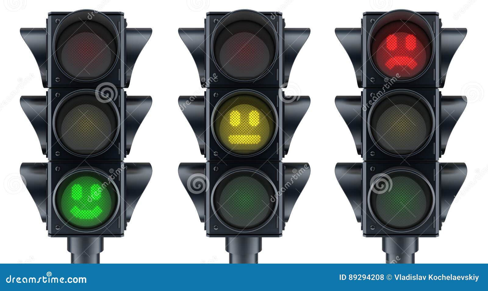 Abstract Three Traffic Lights Stock Illustration - Illustration of ...