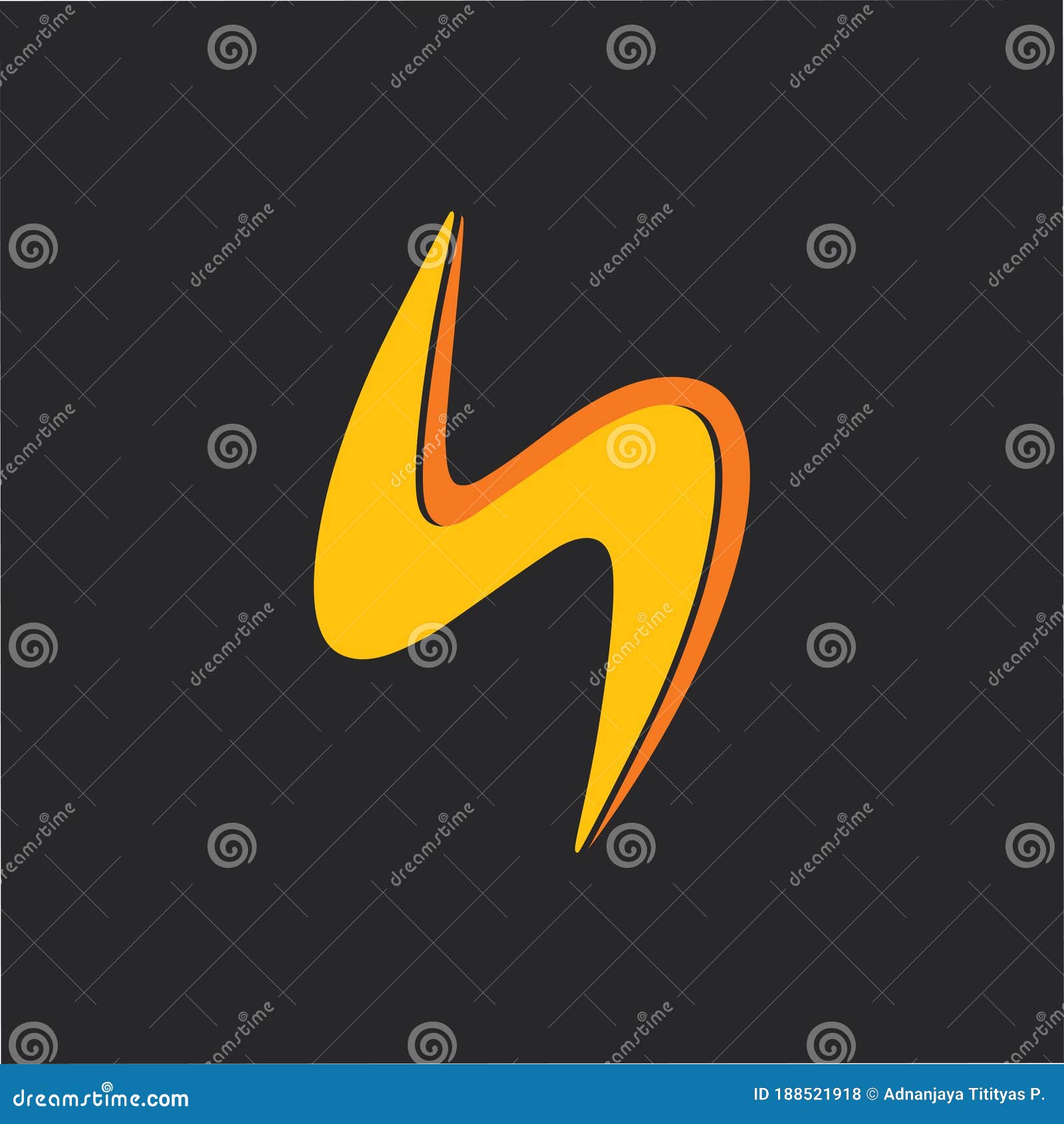 Abstract Thunder Shape Simple Curves Logo Vector Stock Vector ...