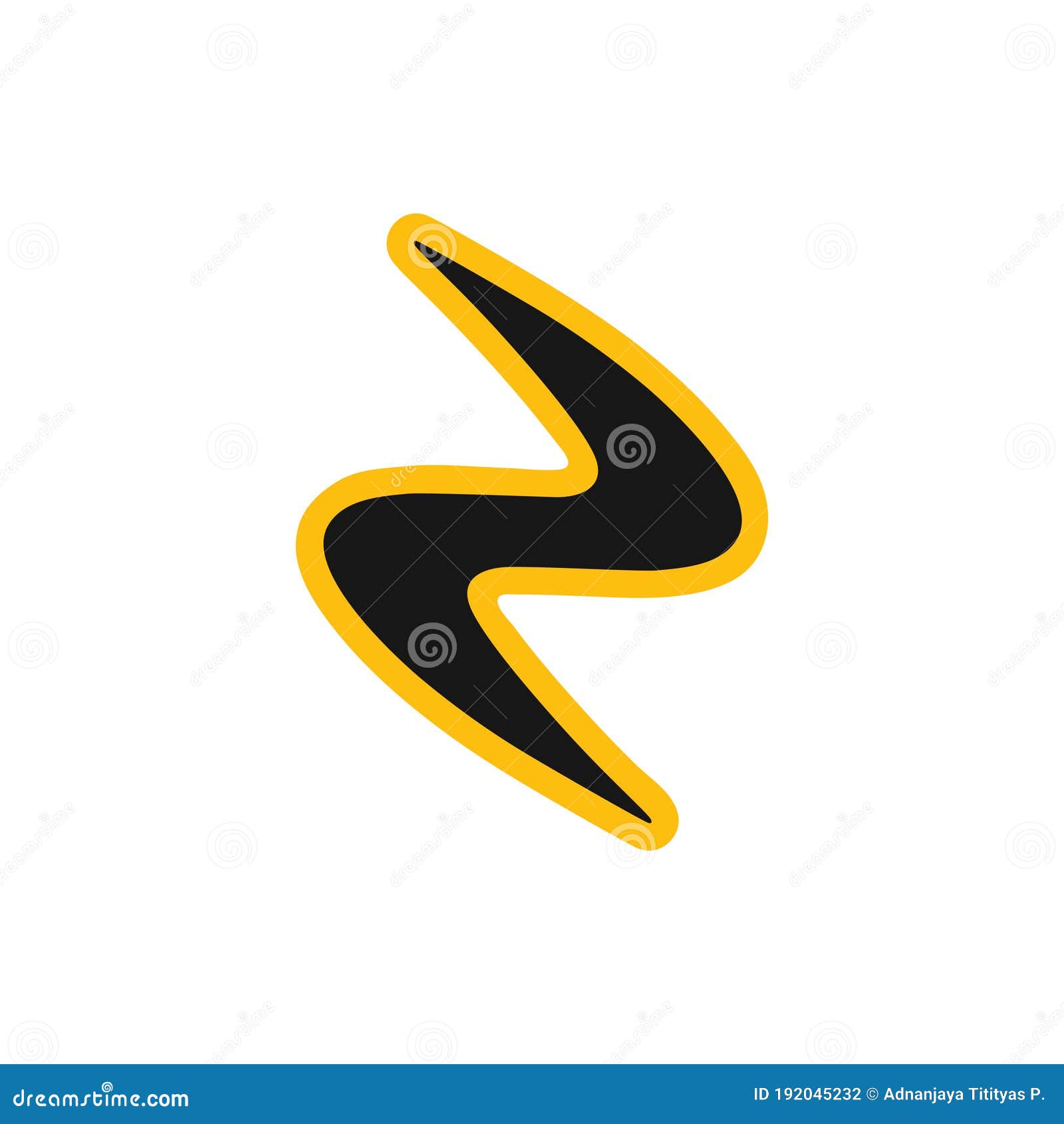 Abstract Thunder Shape Simple Curves Logo Vector Stock Vector ...