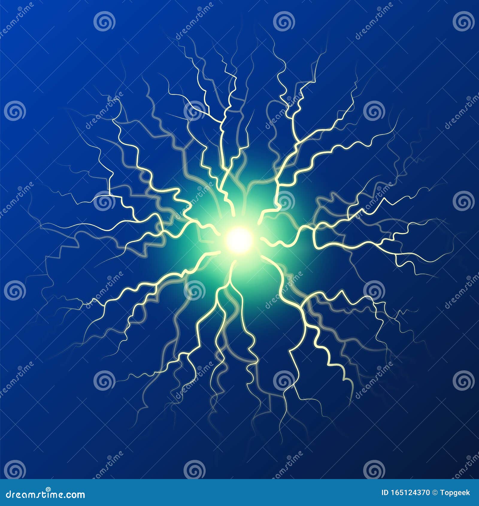 Abstract Thunderbolt Effect, Lightning Bolt Flare Stock Vector ...