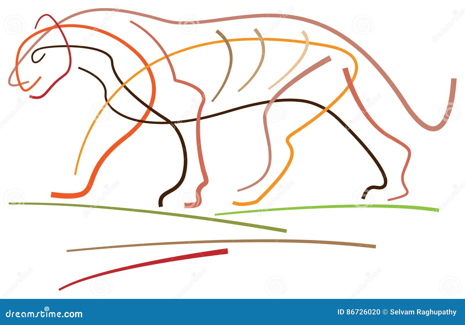 Abstract tiger stock vector. Illustration of danger, carnivorous - 86726020