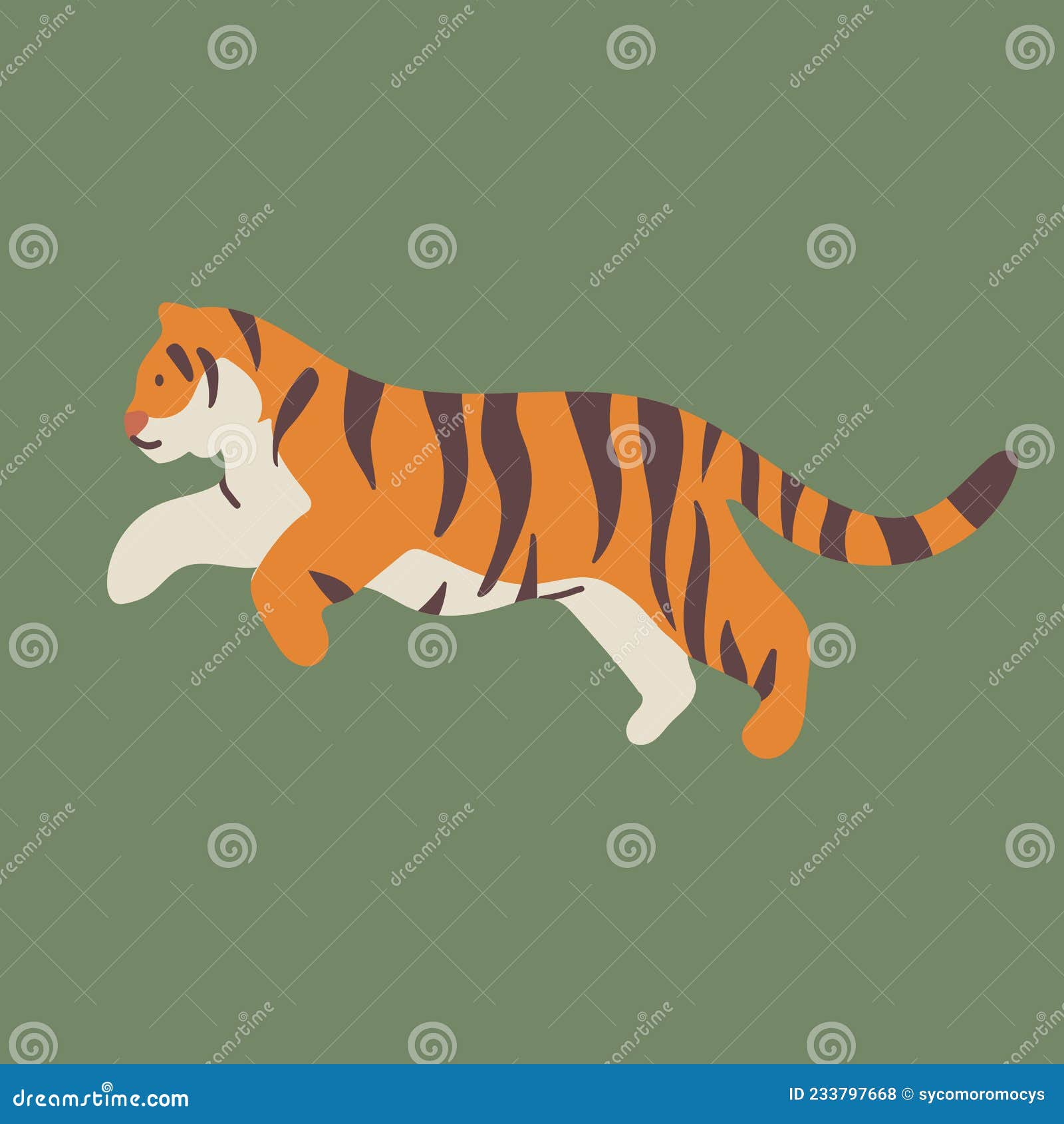 Abstract Tiger. Hand Drawn Vector Illustration. Stock Vector ...