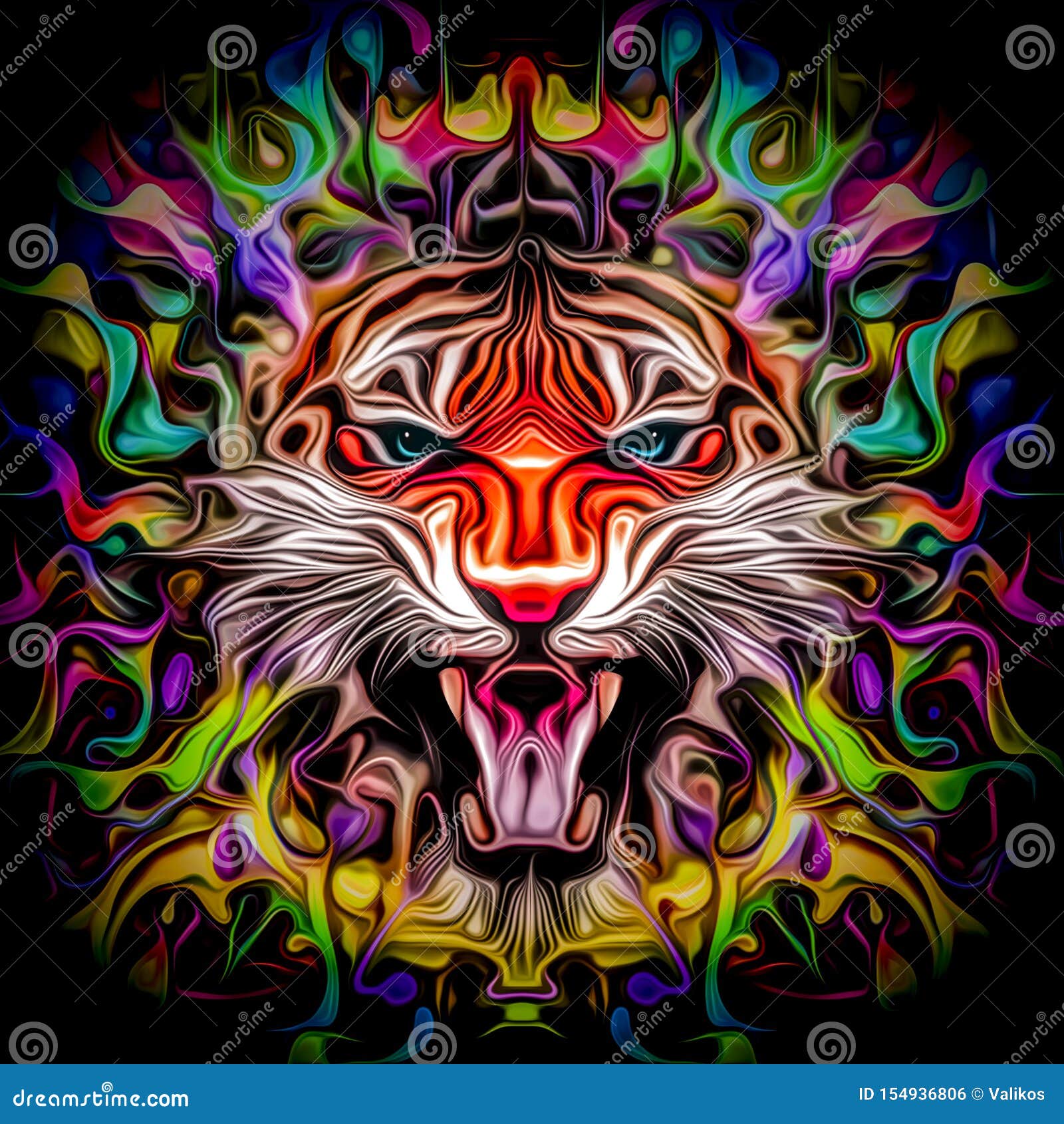 Abstract Tiger Pattern for Graphic Design Stock Illustration ...