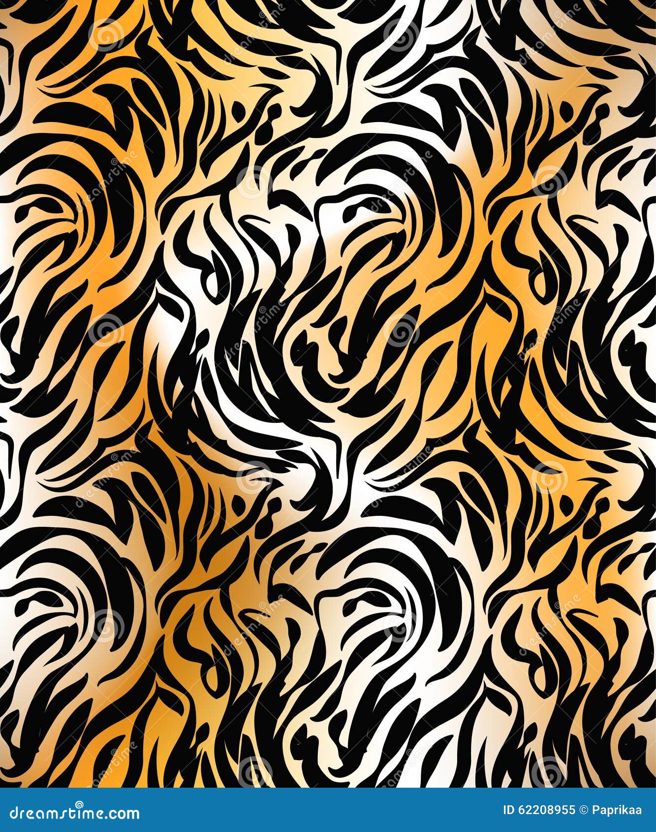 Abstract Tiger Seamless Pattern Stock Illustration - Illustration of ...