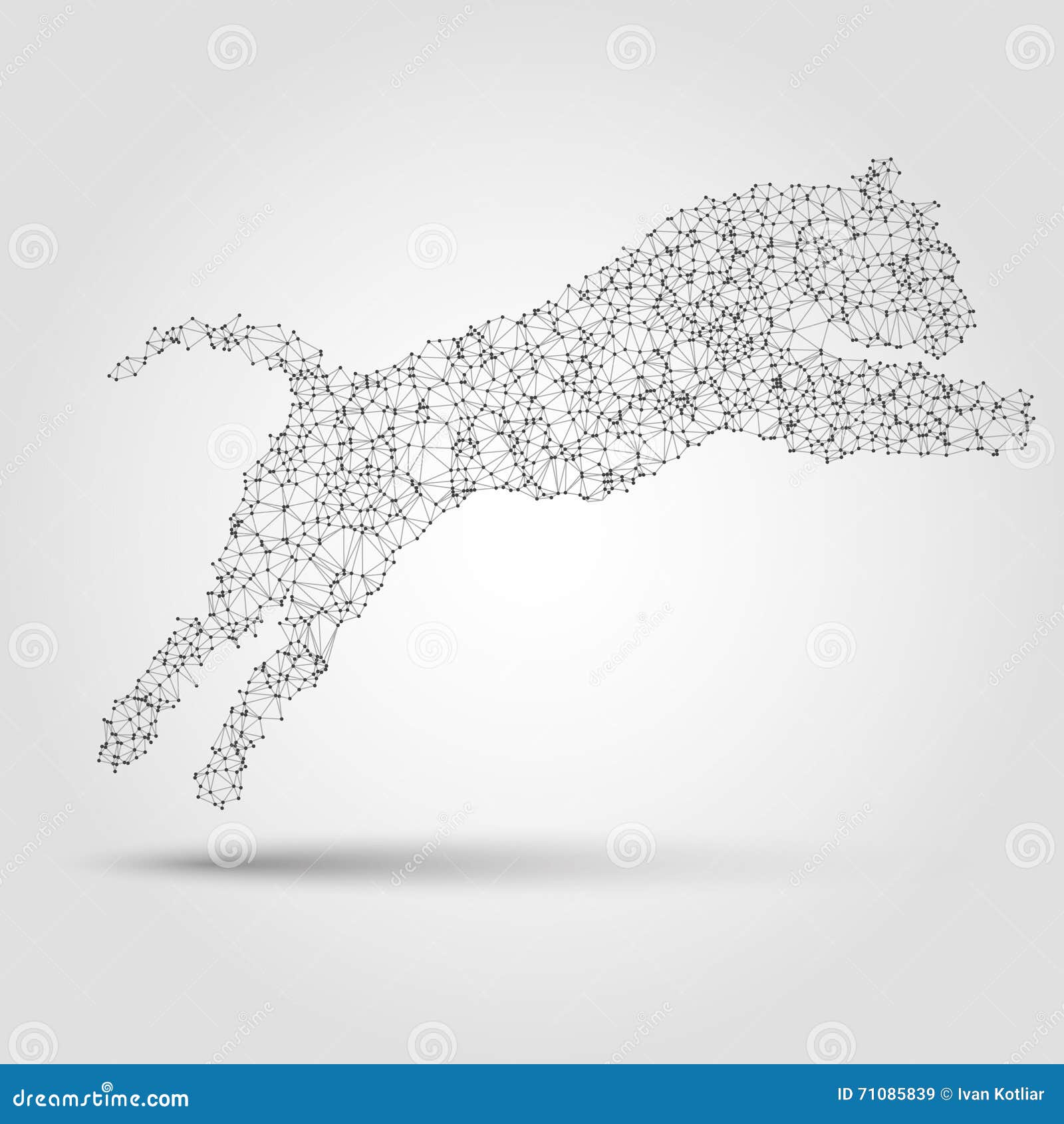 Abstract Tiger Silhouette from Dots and Lines. Stock Vector ...