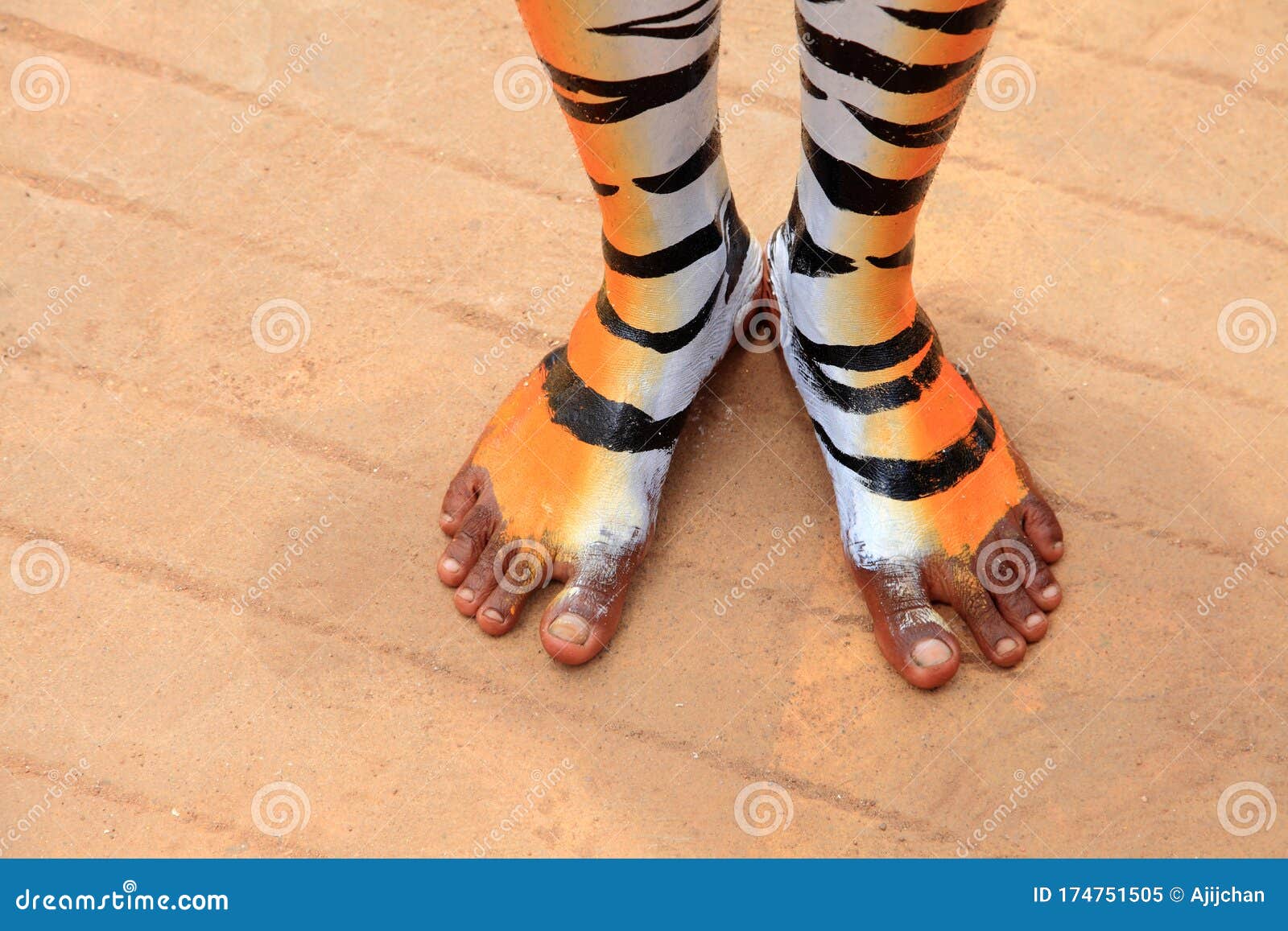 Abstract Tiger Stripes on Human Legs Stock Image - Image of ...