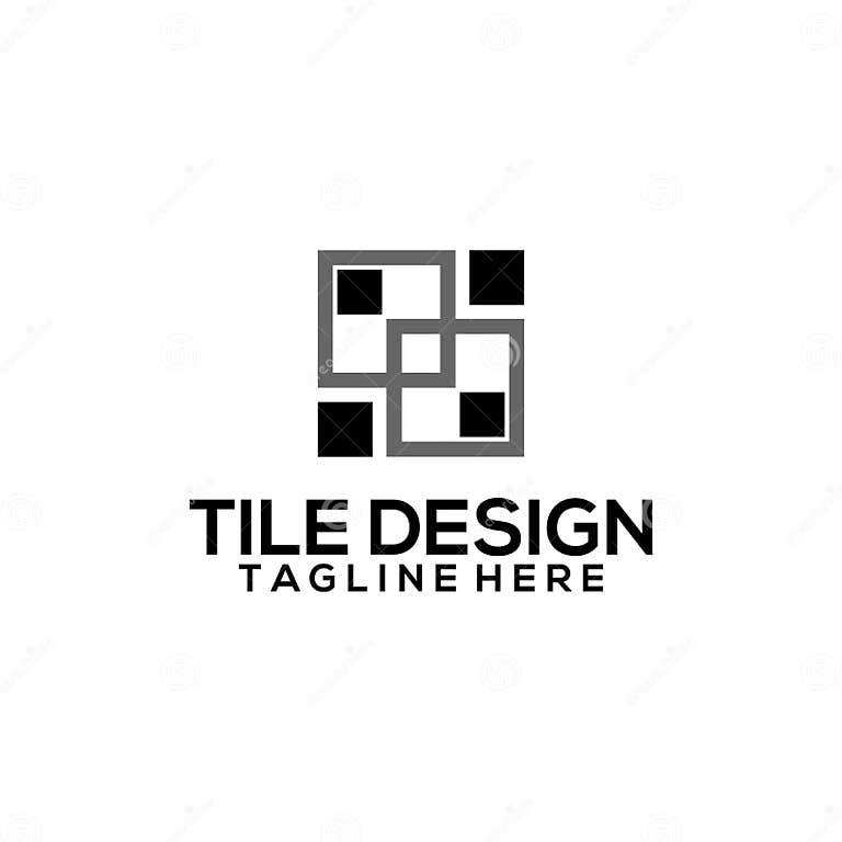 Abstract Tile Logo Concept Isolated in White Background Stock Vector ...