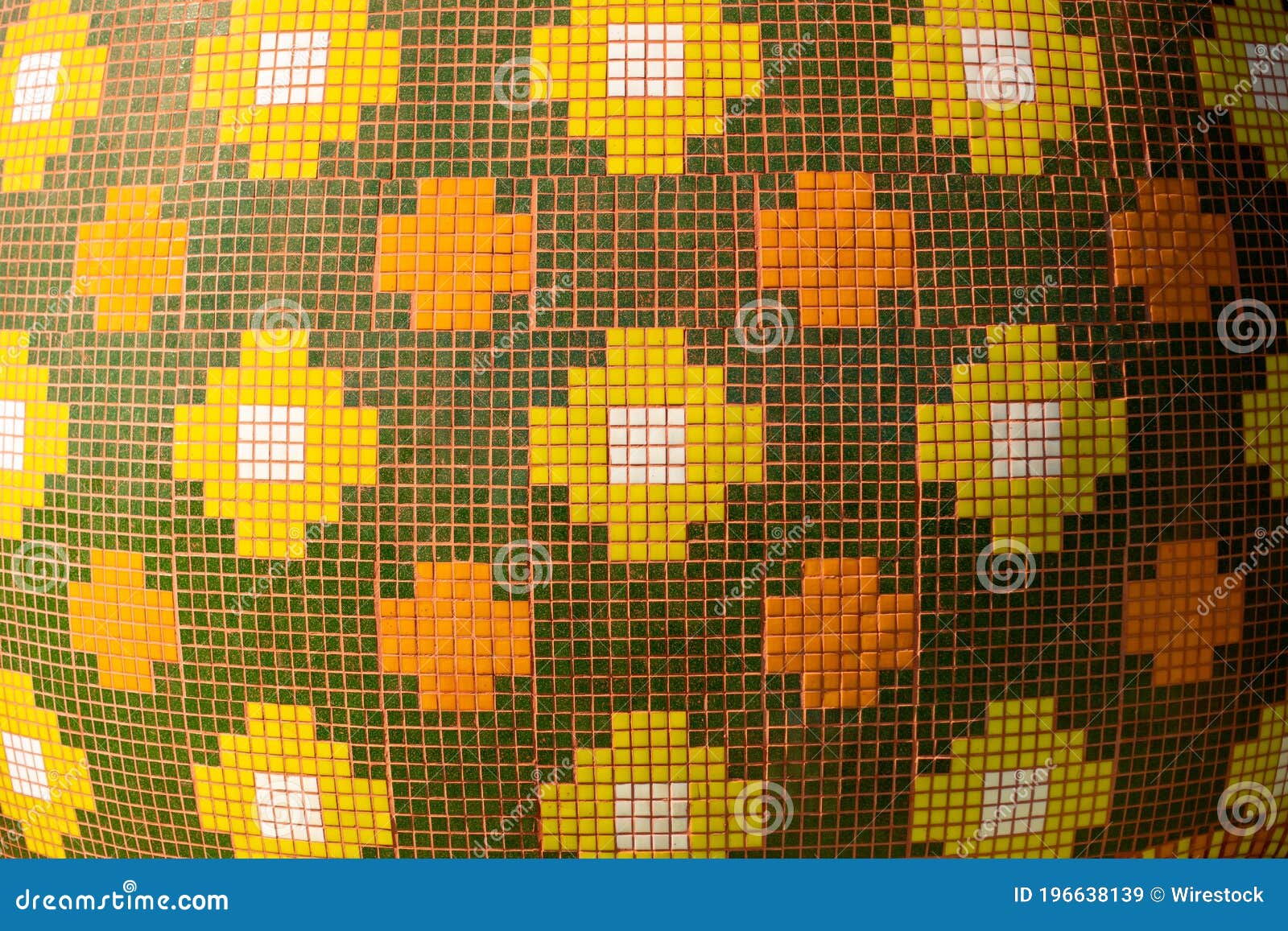Abstract Tile Mosaic with Geometric Flower Pattern Stock Image - Image ...