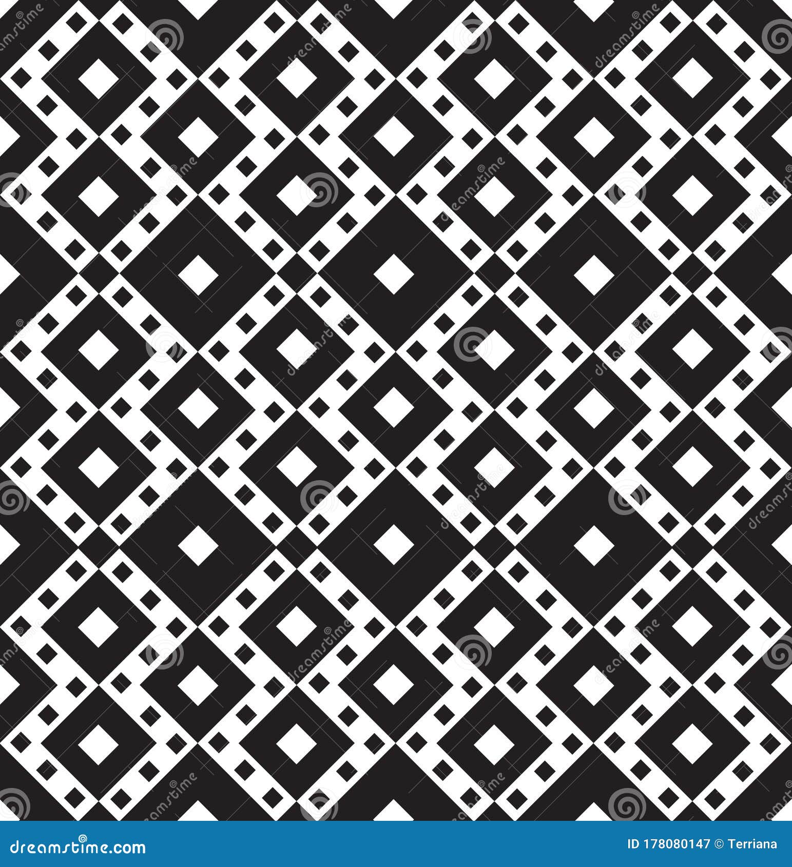 Abstract Tile Ornament. Geometric Square Shape Seamless Pattern ...