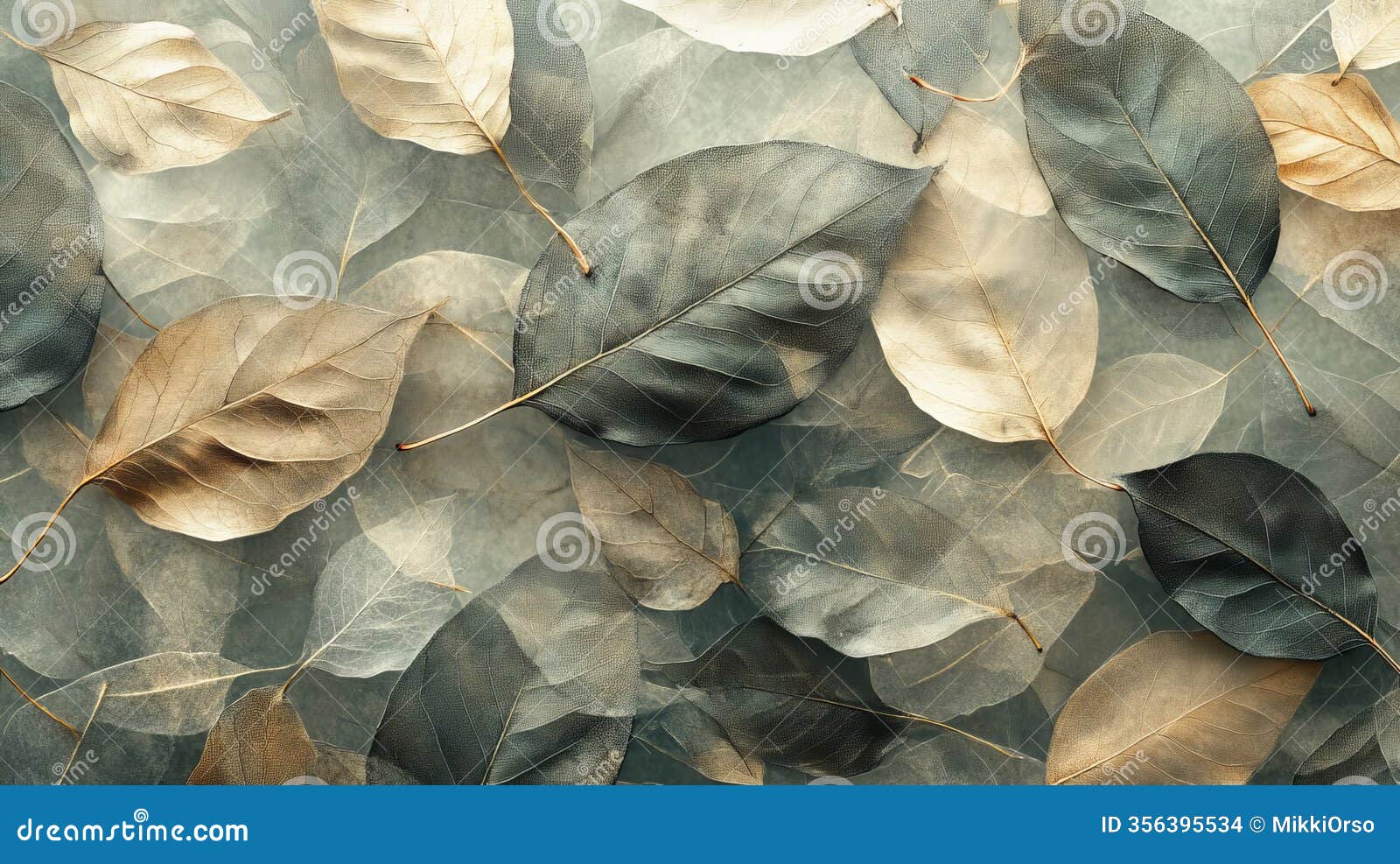 Abstract Tile Pattern Featuring Transparent Leaves for a Modern Nature ...