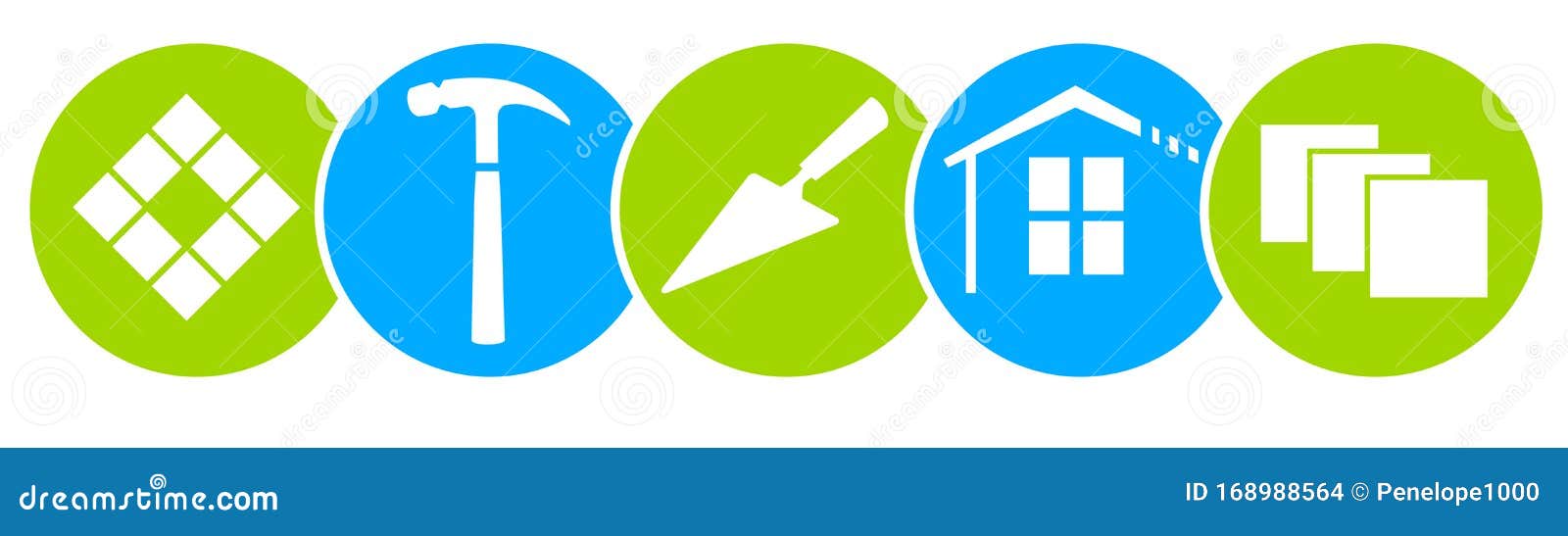 Abstract Tiler Service Vector Illustration with Various Elements of the ...