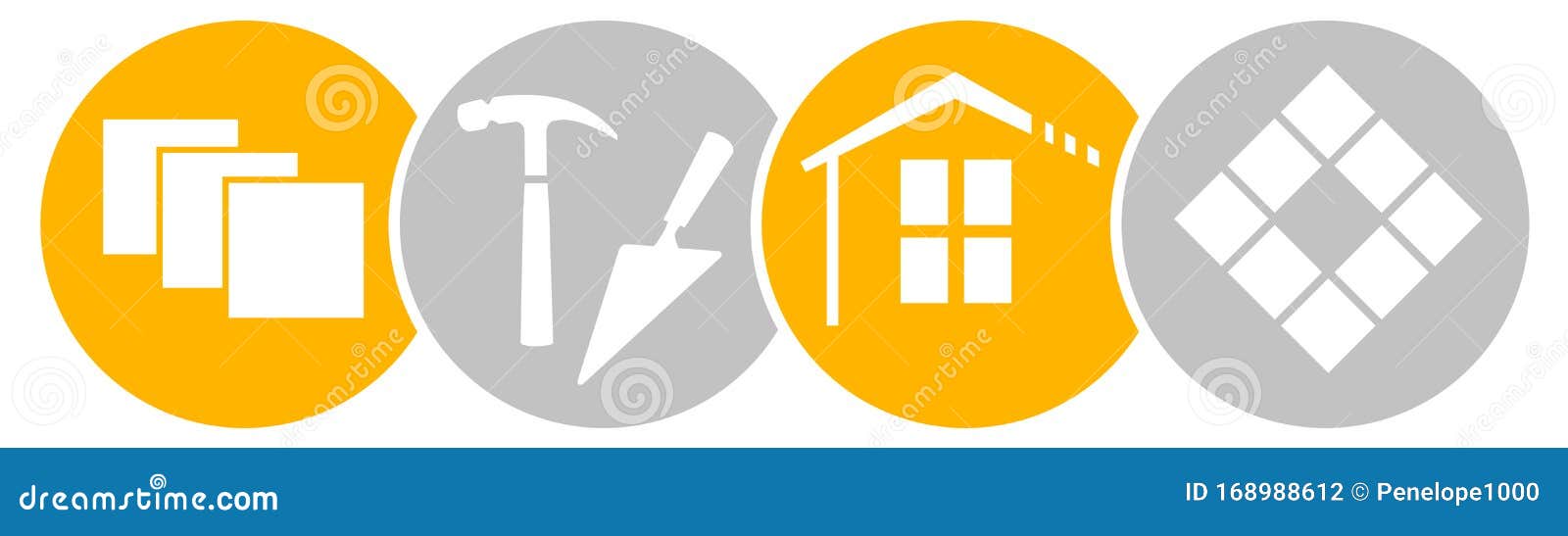 Abstract Tiler Service Vector Illustration with Various Elements of the ...