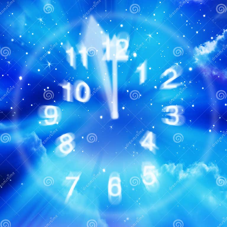 Abstract Time Clock Sky Stars Stock Illustration - Illustration of ...