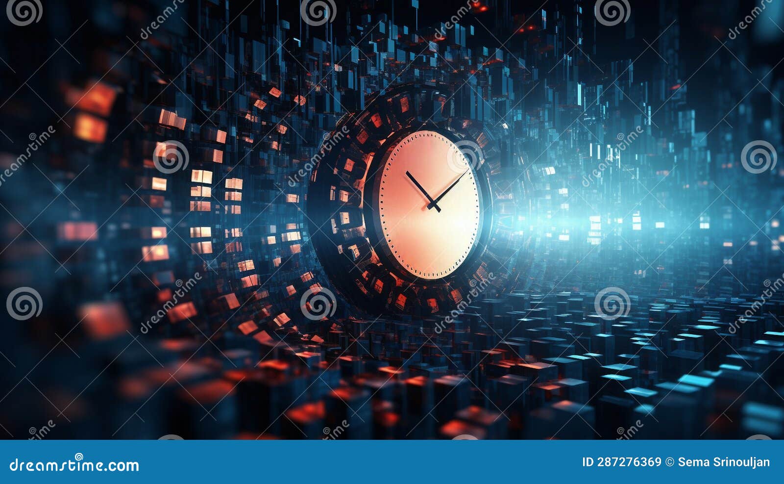 Abstract of Time and Future Changes. - Generative Ai Stock Illustration ...