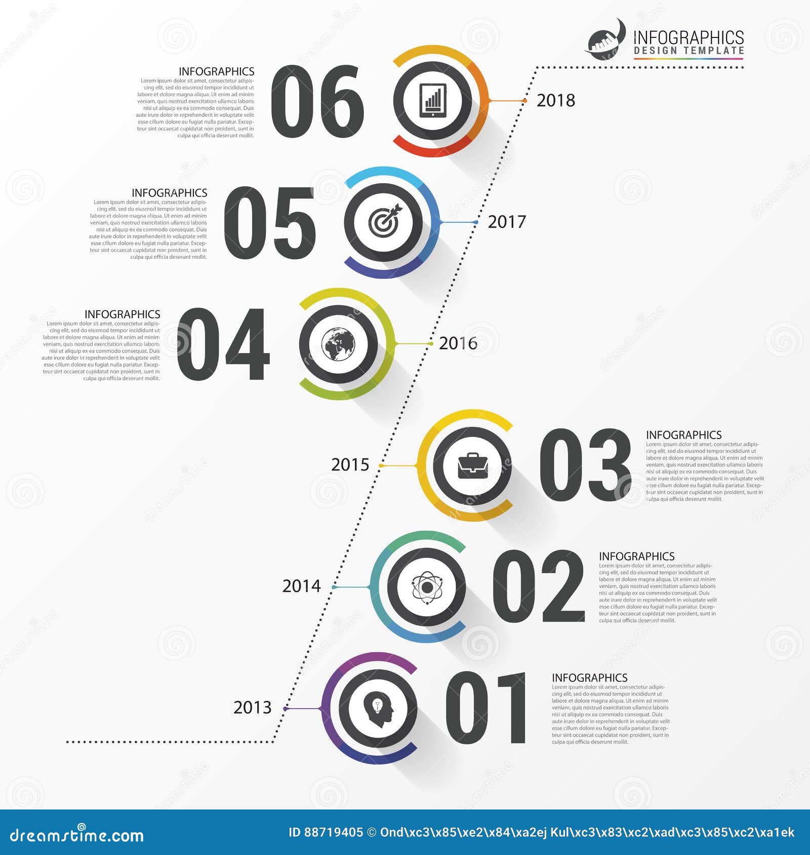 Abstract Timeline Infographic Template. Business Concept Stock Vector ...