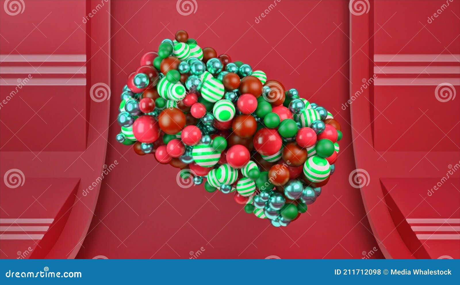 Abstract Tiny Small Round Shaped Particles Flying and Spinning in ...