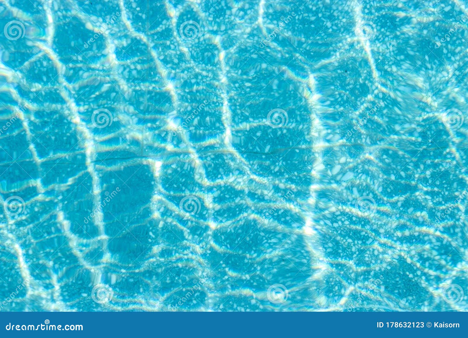 Abstract Top View Blue Ripple Swimming Pool Water and Sun Reflection ...