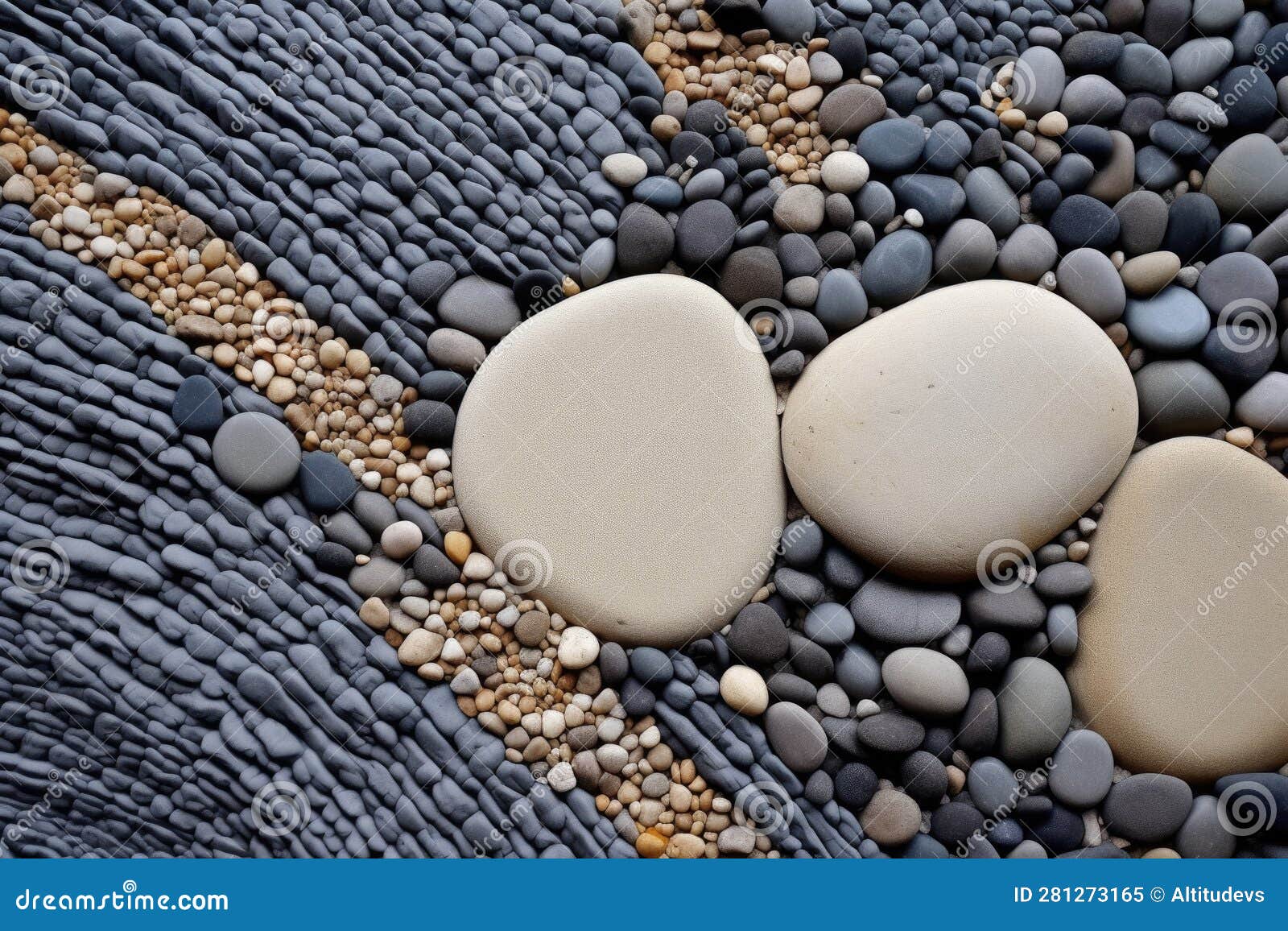 Abstract Top View of Gravel Patterns in a Zen Garden Stock Illustration ...