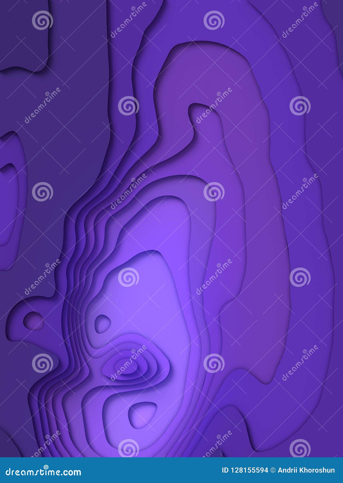 Colored Topography Map Showing Valleys And Mountains. 3D Illustration ...