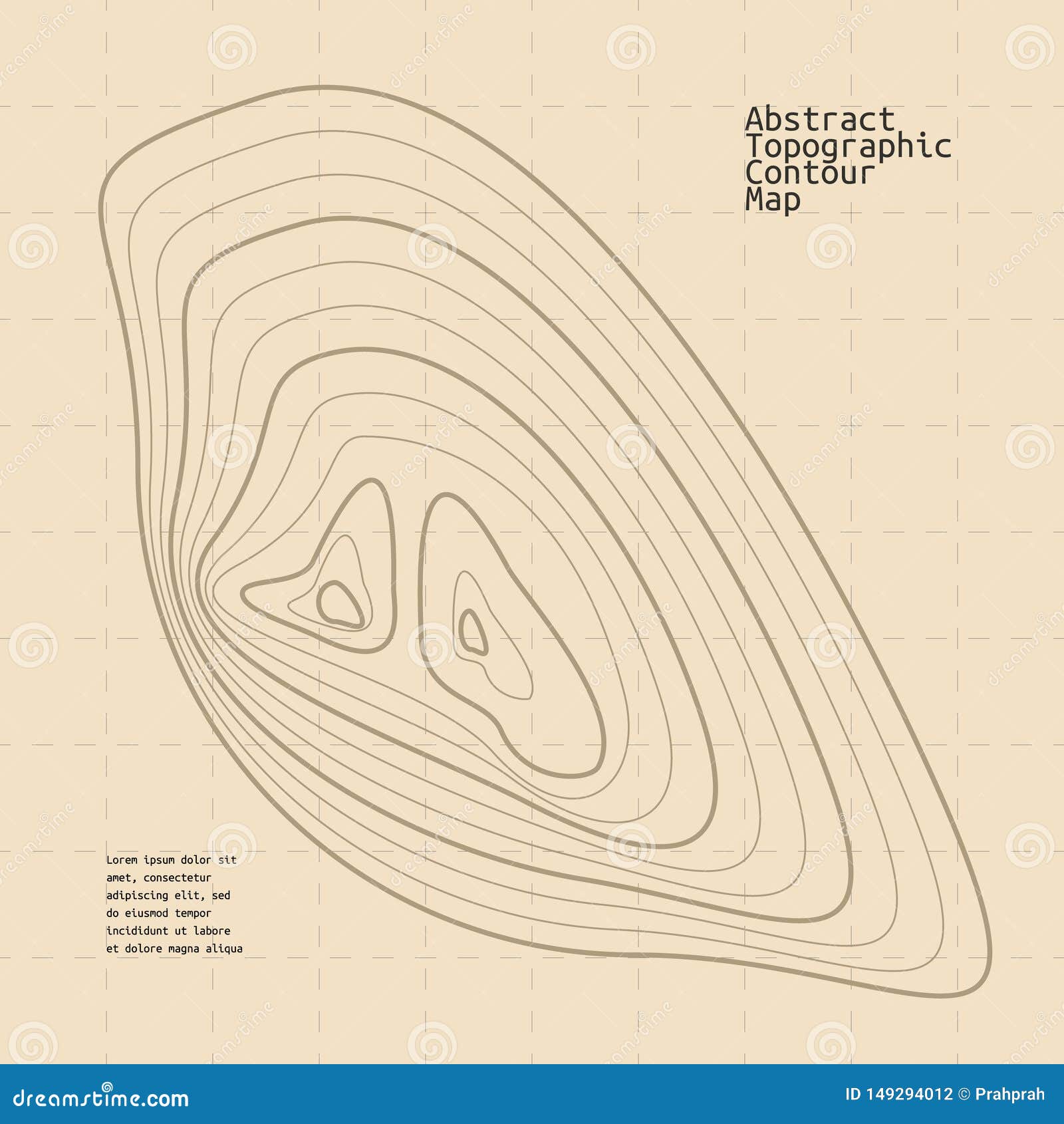 Abstract Topographic Contour Map on Old Paper Stock Vector ...