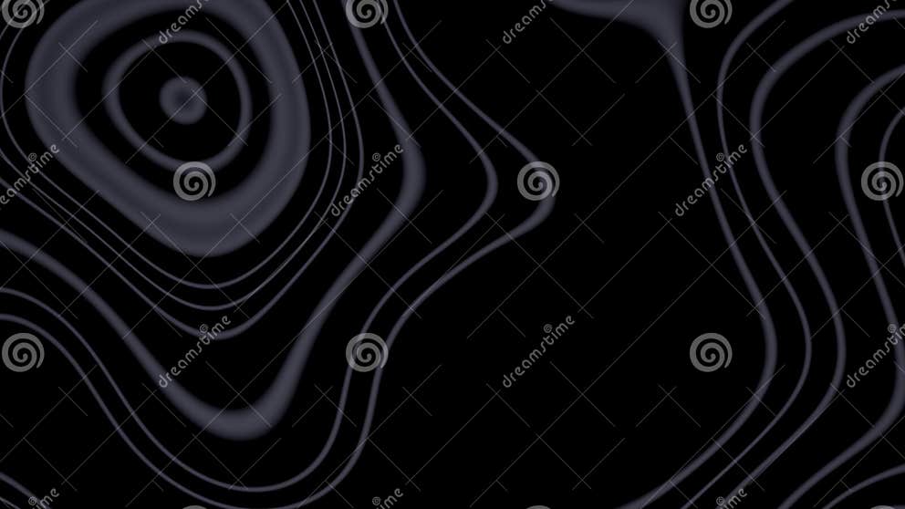 Abstract Topographic Lines on Black Background Stock Illustration ...
