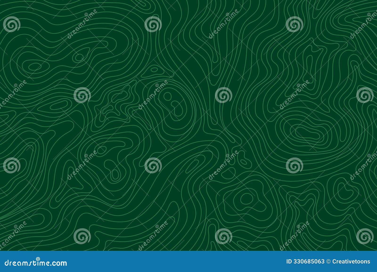 Abstract Topographic Map Background. Green Topographic Lines on a Dark ...