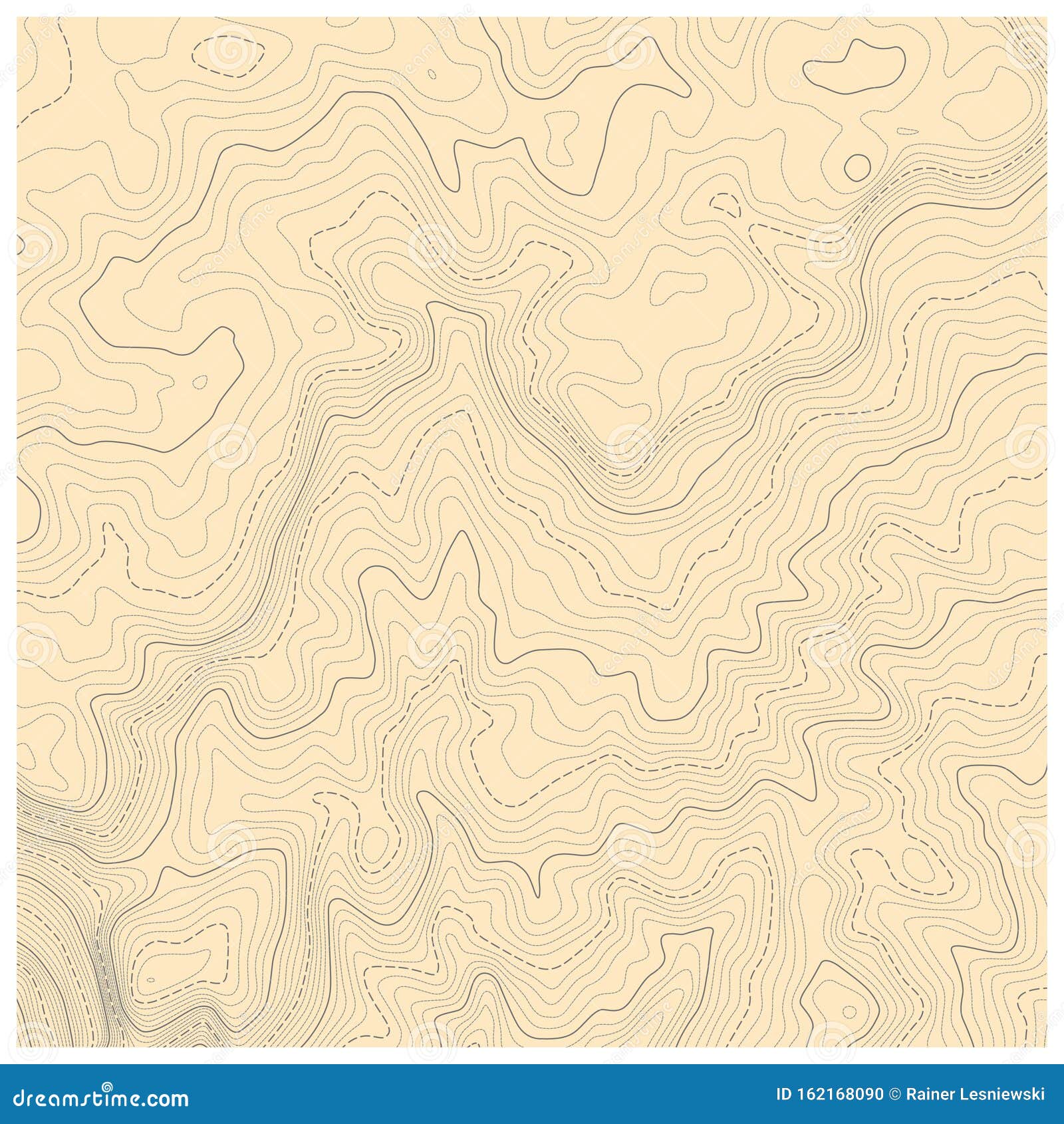 Abstract Topographic Map with Elevation Lines and Yellow Background ...