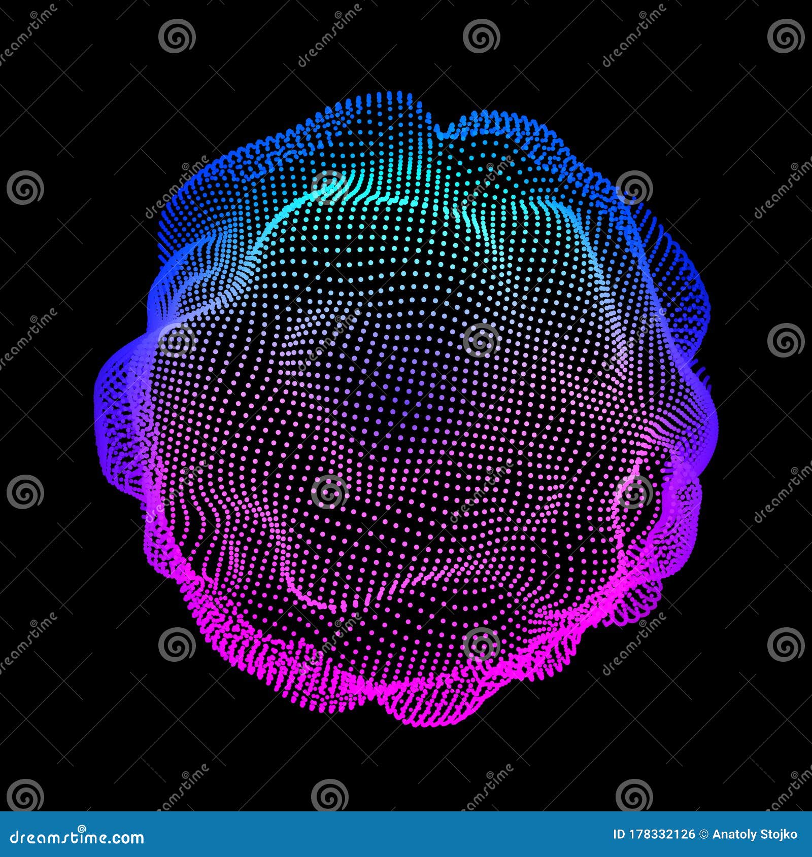 Abstract Topographic Map of Human Brain. Conceptual of Creative and ...