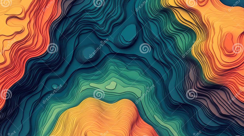 Abstract Topographic Map with Modern Geographic Design Patterns Stock ...