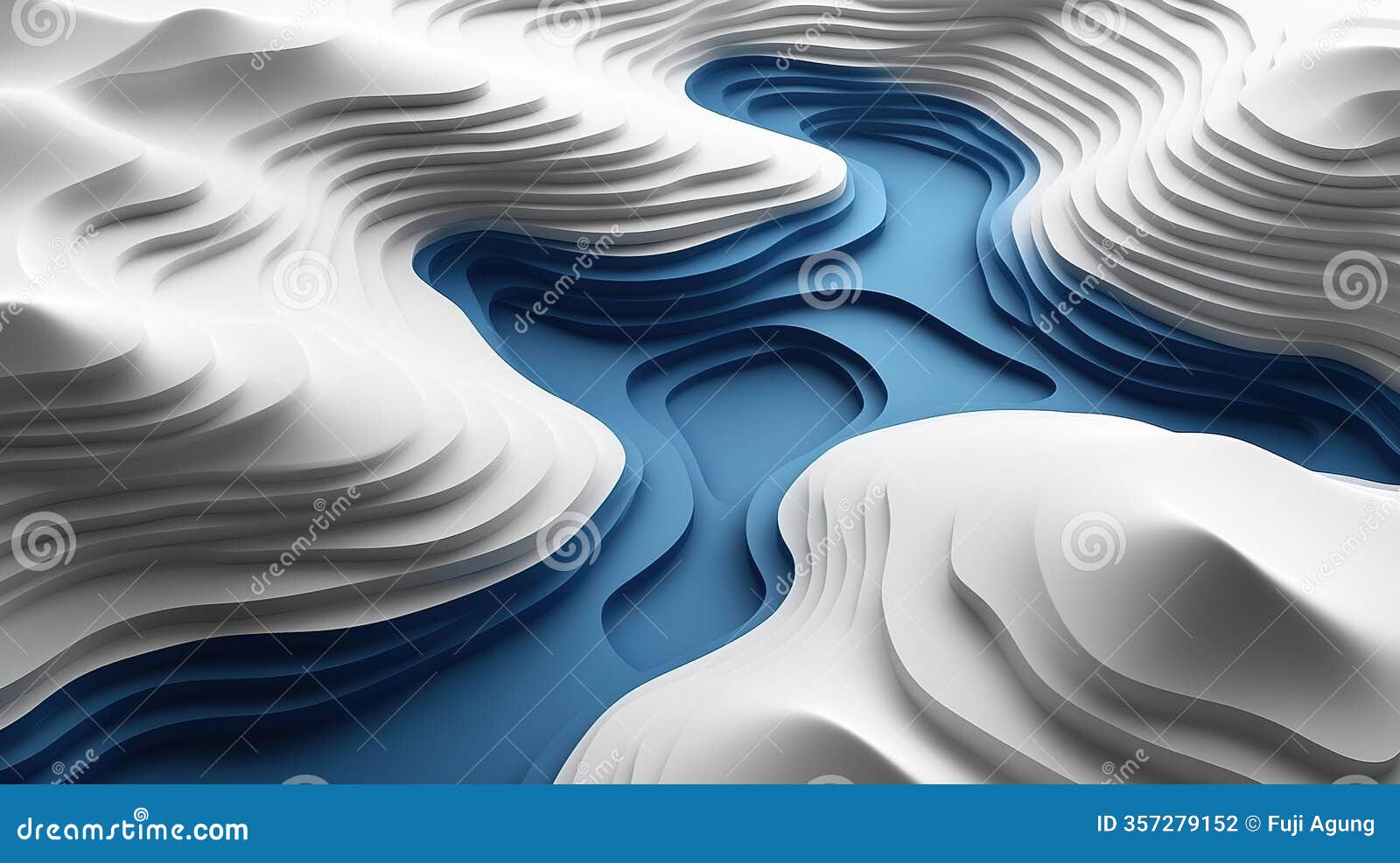 Topographic Map With River, Vector Stock Illustration | CartoonDealer ...