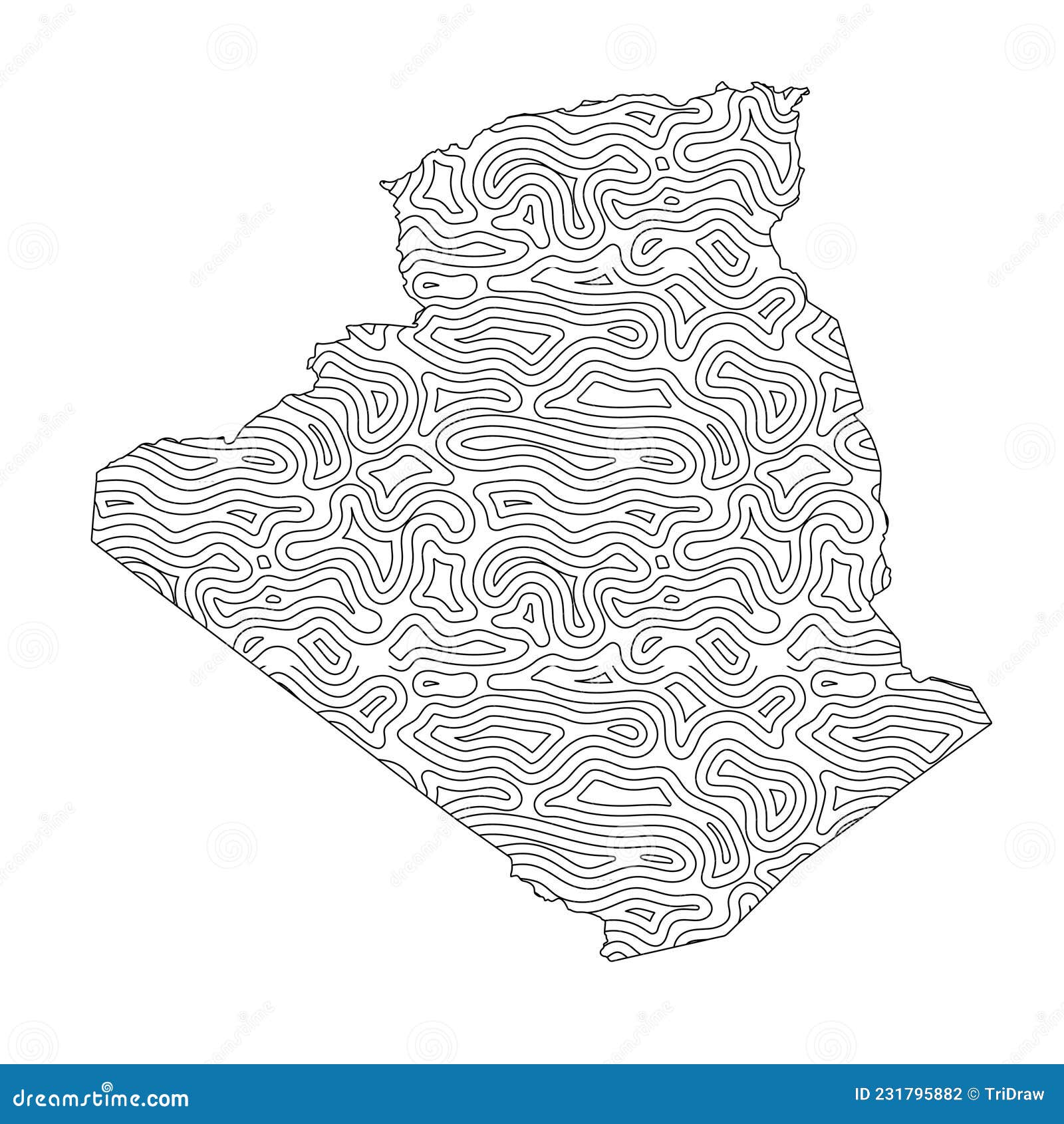 Topographic Map Of Algeria Vector Illustration | CartoonDealer.com #209341664