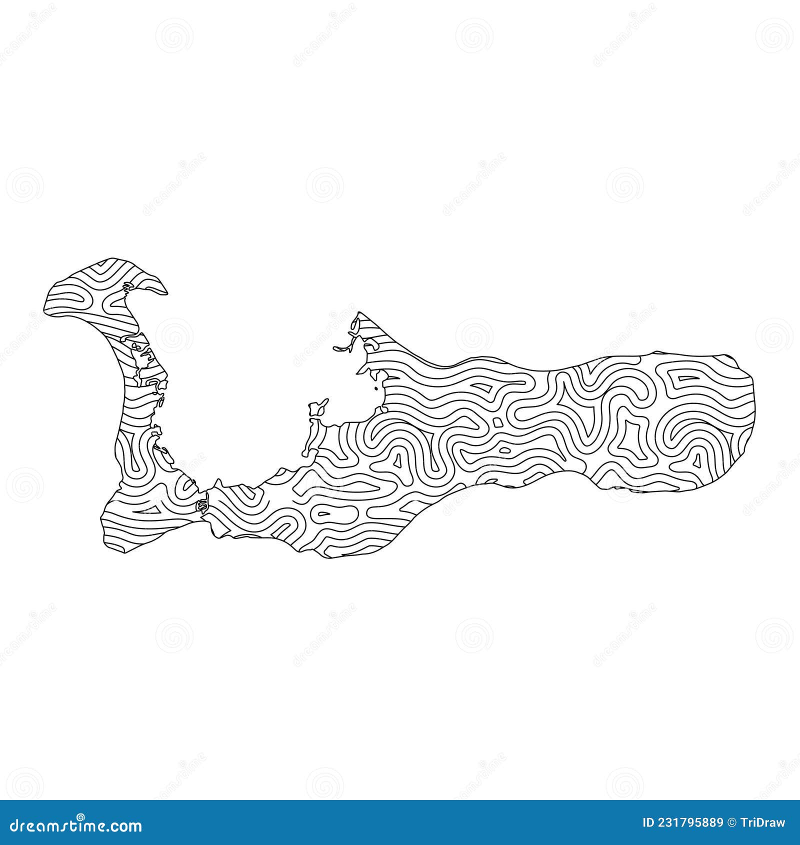 Abstract Topographic Style the Cayman Islands Map Design Stock Vector ...