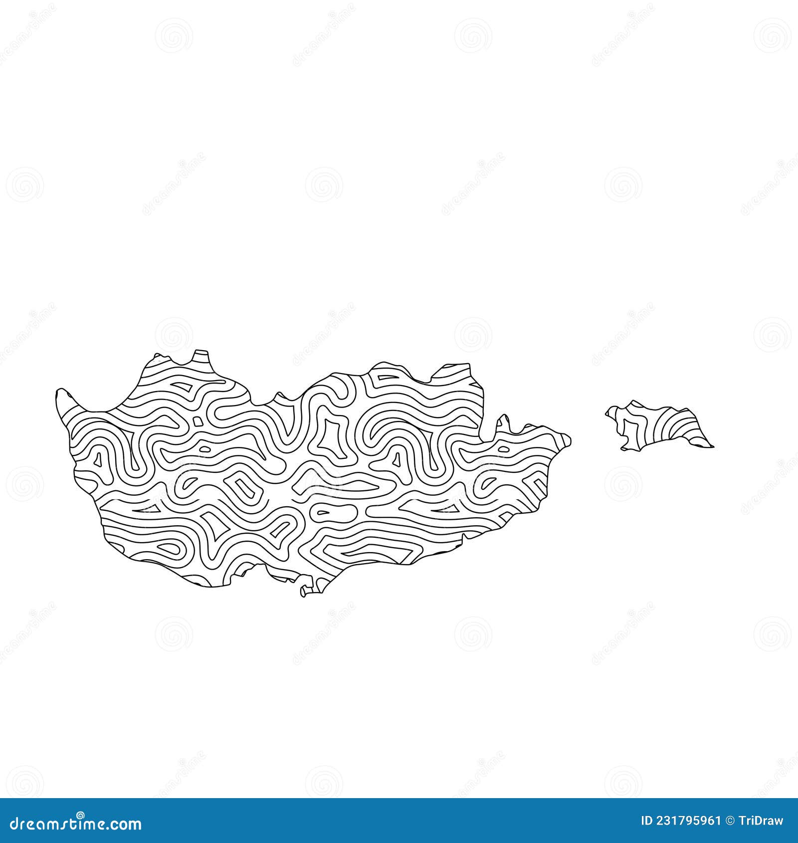 Abstract Topographic Style Cyprus Map Design Stock Vector ...