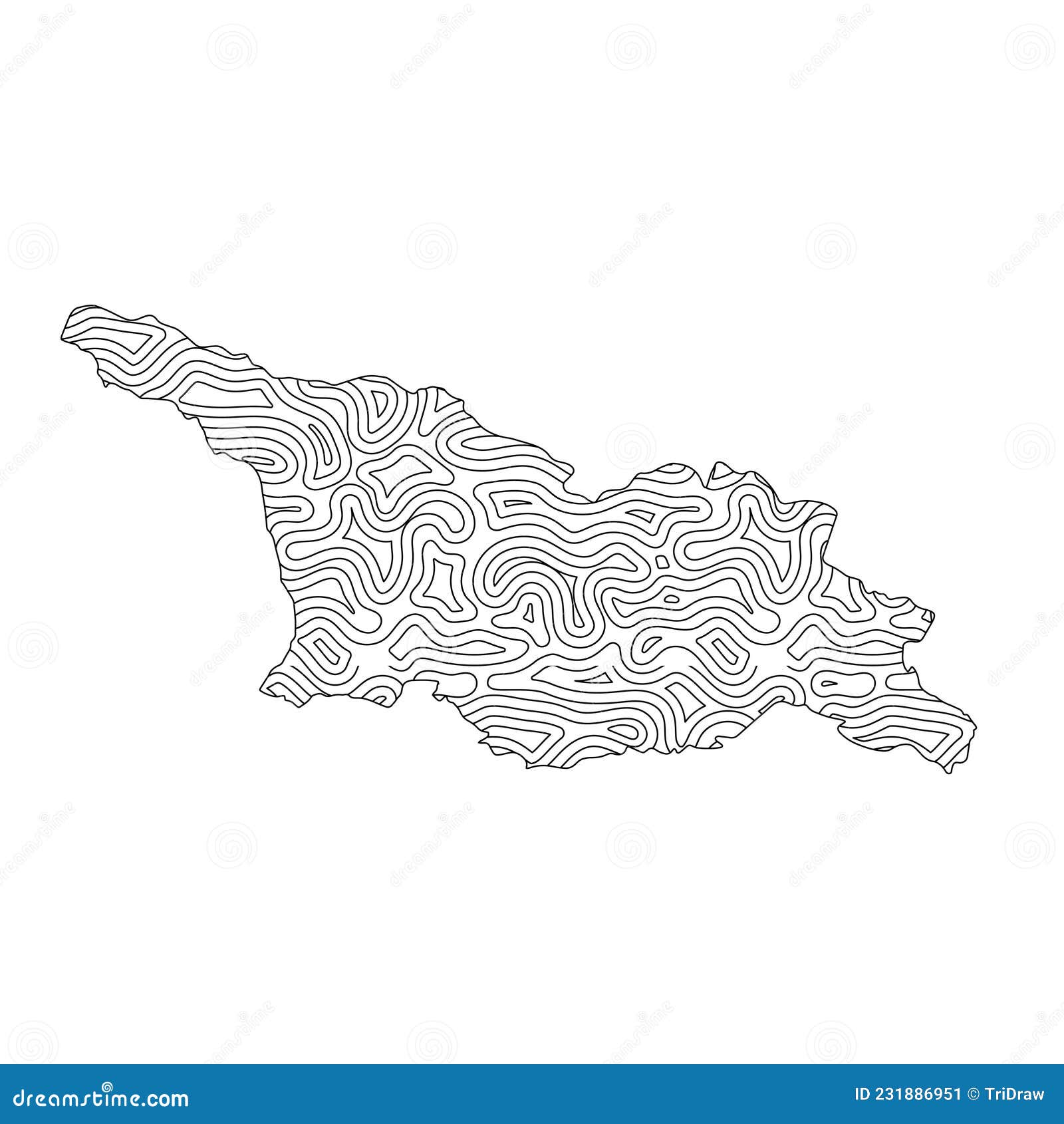 Abstract Topographic Style Georgia Map Design Stock Vector ...