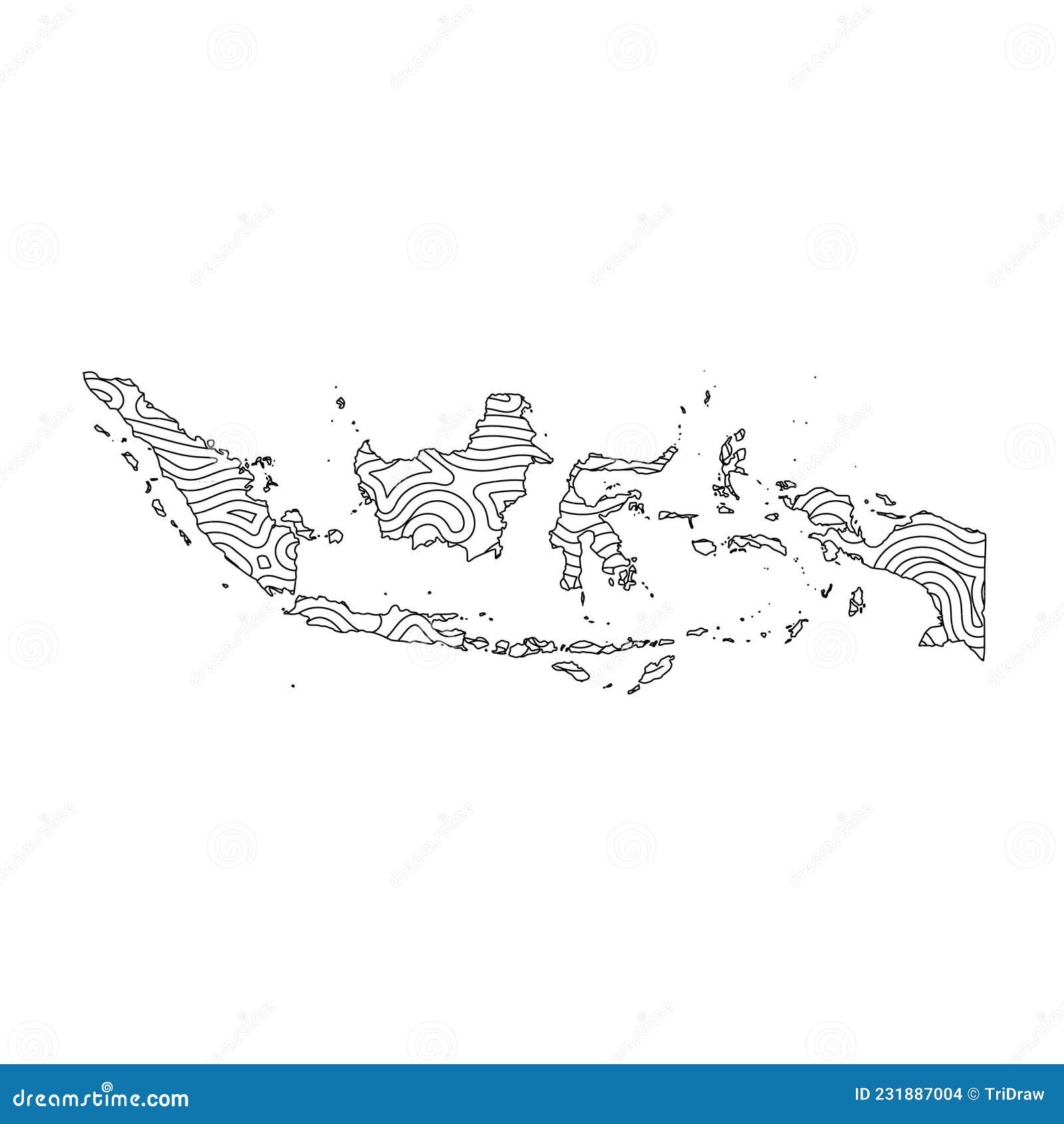 Abstract Topographic Style Indonesia Map Design Stock Vector ...