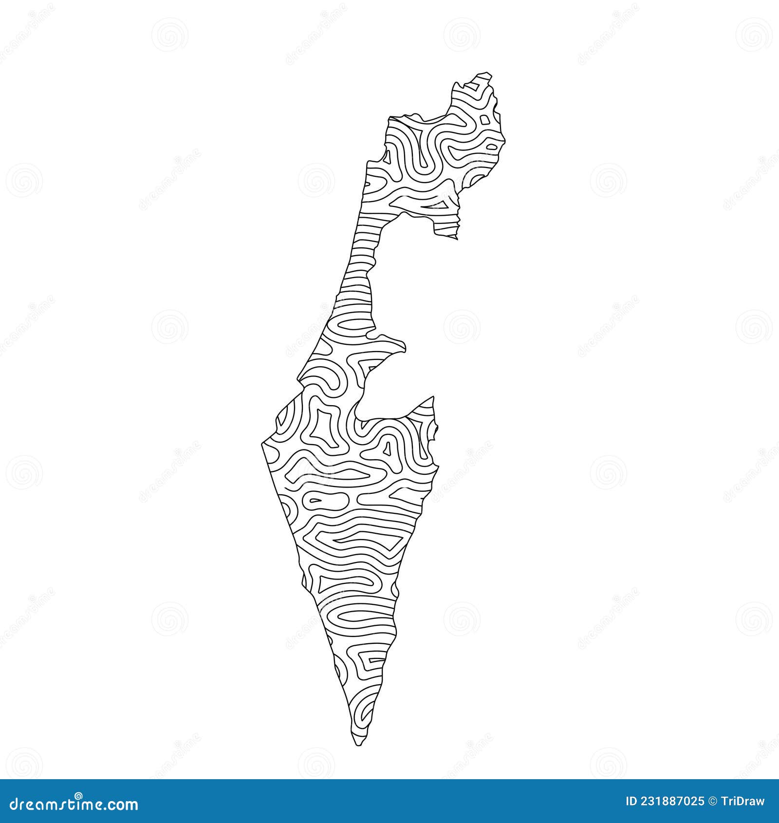 Abstract Topographic Style Israel Map Design Stock Vector ...
