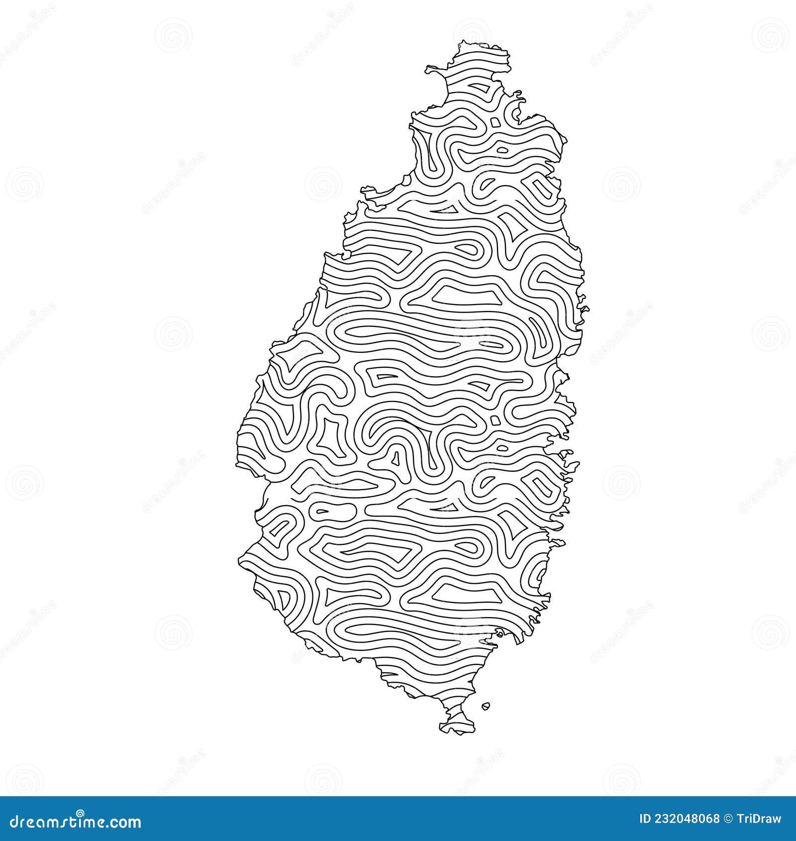 Abstract Topographic Style Saint Lucia Map Design Stock Vector ...