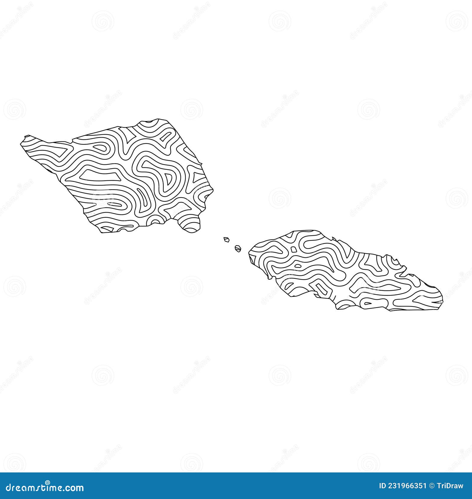 Abstract Topographic Style Samoa Map Design Stock Vector - Illustration ...