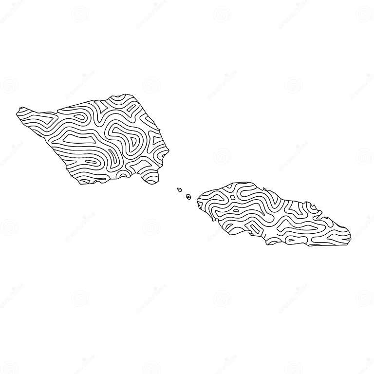 Abstract Topographic Style Samoa Map Design Stock Vector - Illustration ...