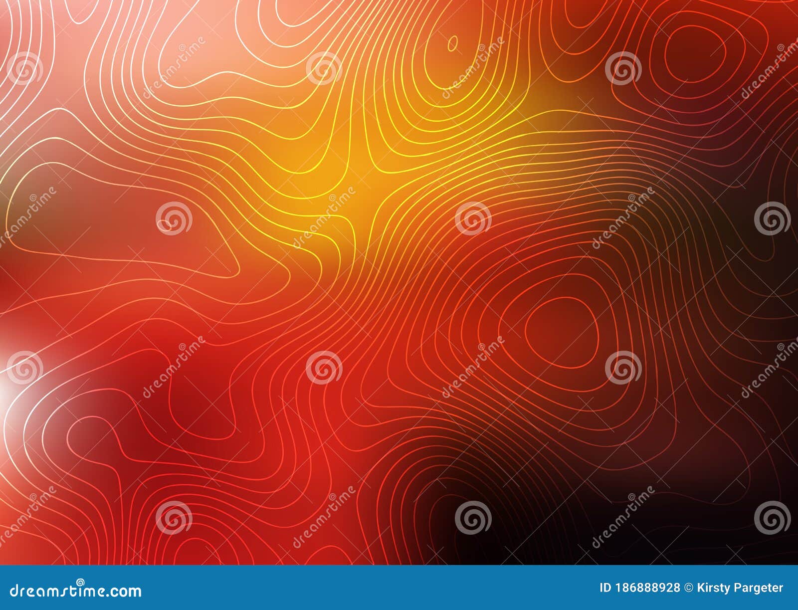 Abstract Topography Map Design with Heat Map Overlay Stock Vector ...