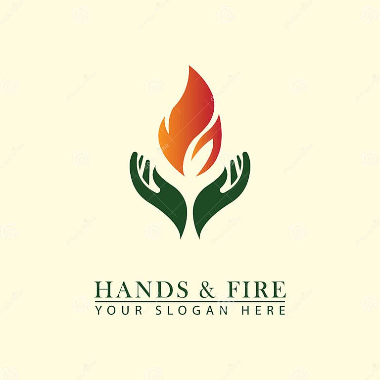 Abstract Torch Hand Logo Icon Stock Vector - Illustration of sign, hand ...