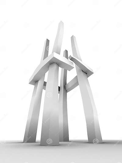 Abstract tower sculpture stock illustration. Illustration of irregular ...