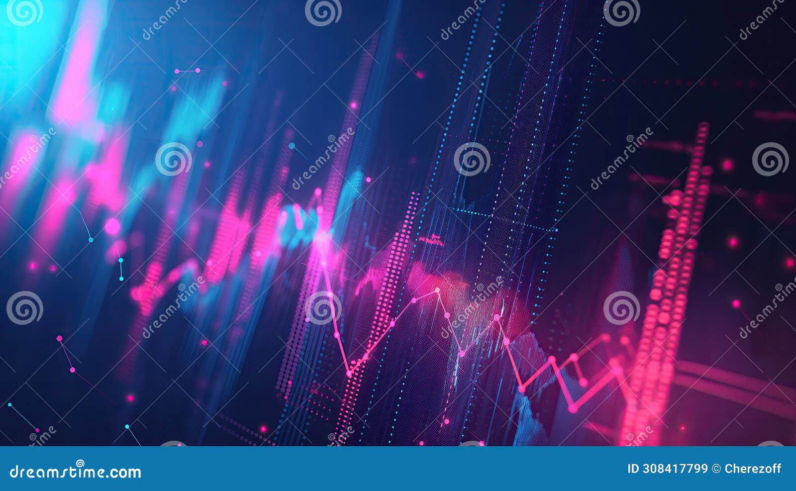 Abstract Trading Chart with Big Data Stock Illustration - Illustration ...
