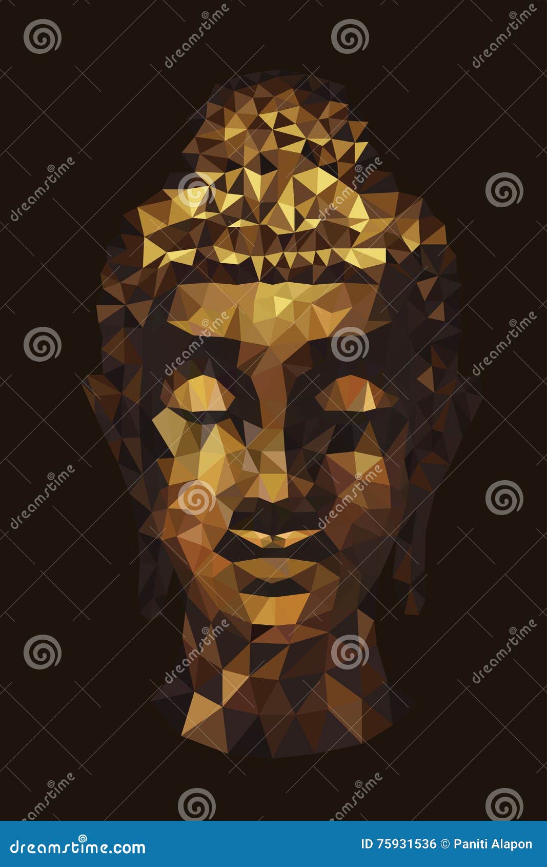 Abstract Tradition Head Buddha Polygon Stock Vector - Illustration of ...