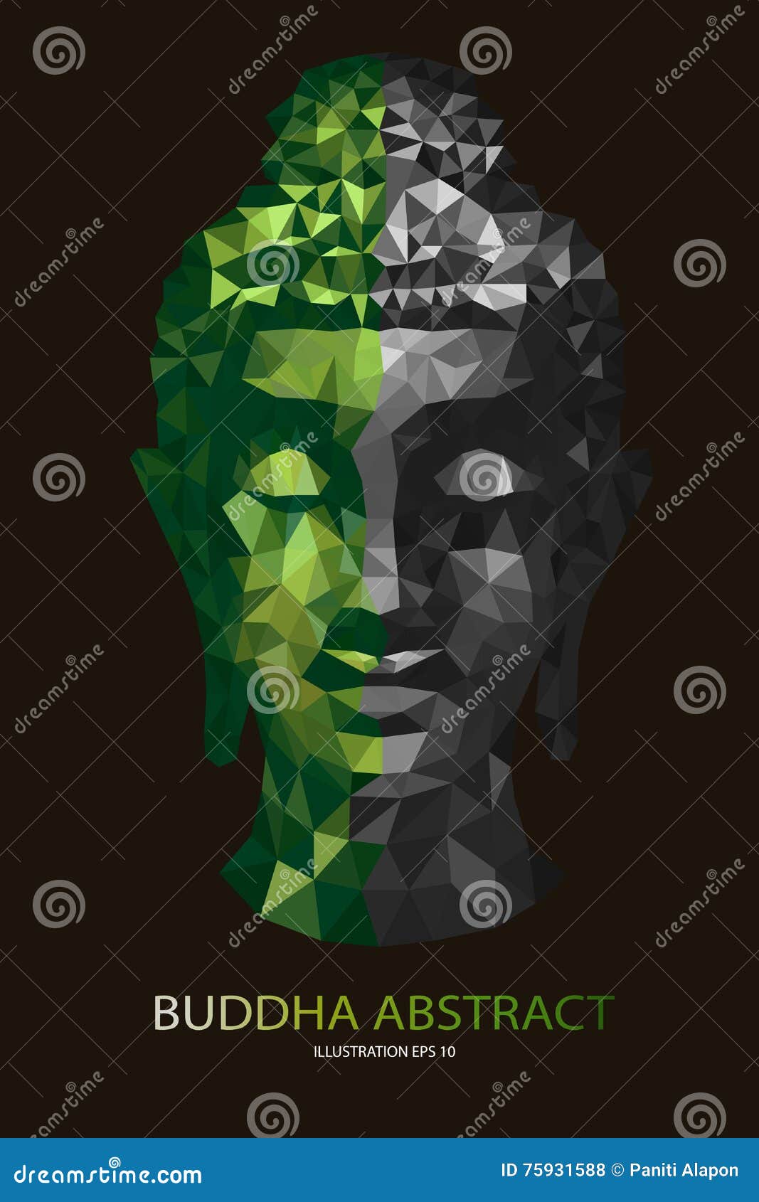 Abstract Tradition Head Buddha Polygon Stock Vector - Illustration of ...