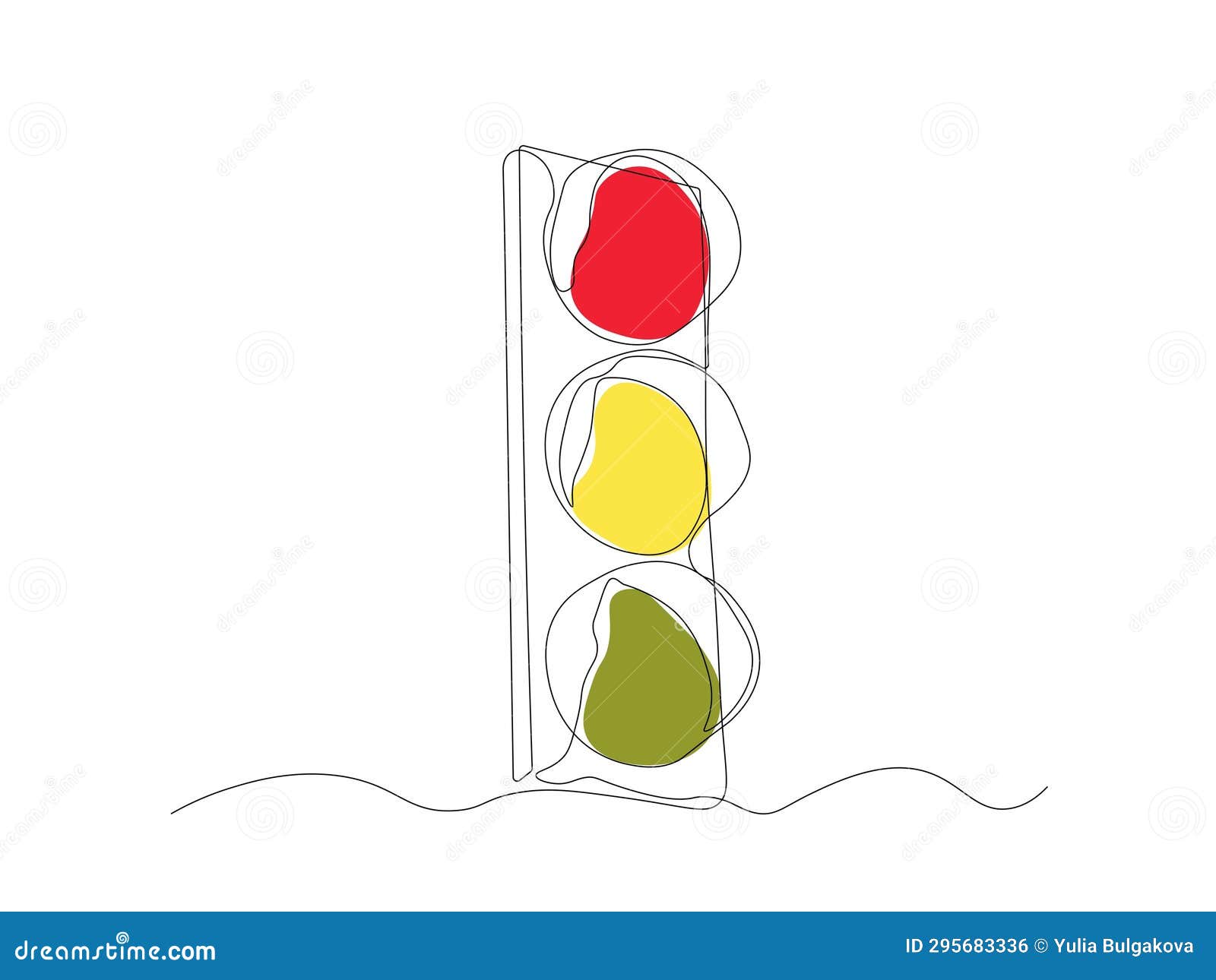 Abstract Traffic Light, Continuous One Line Art Drawing Stock Vector ...